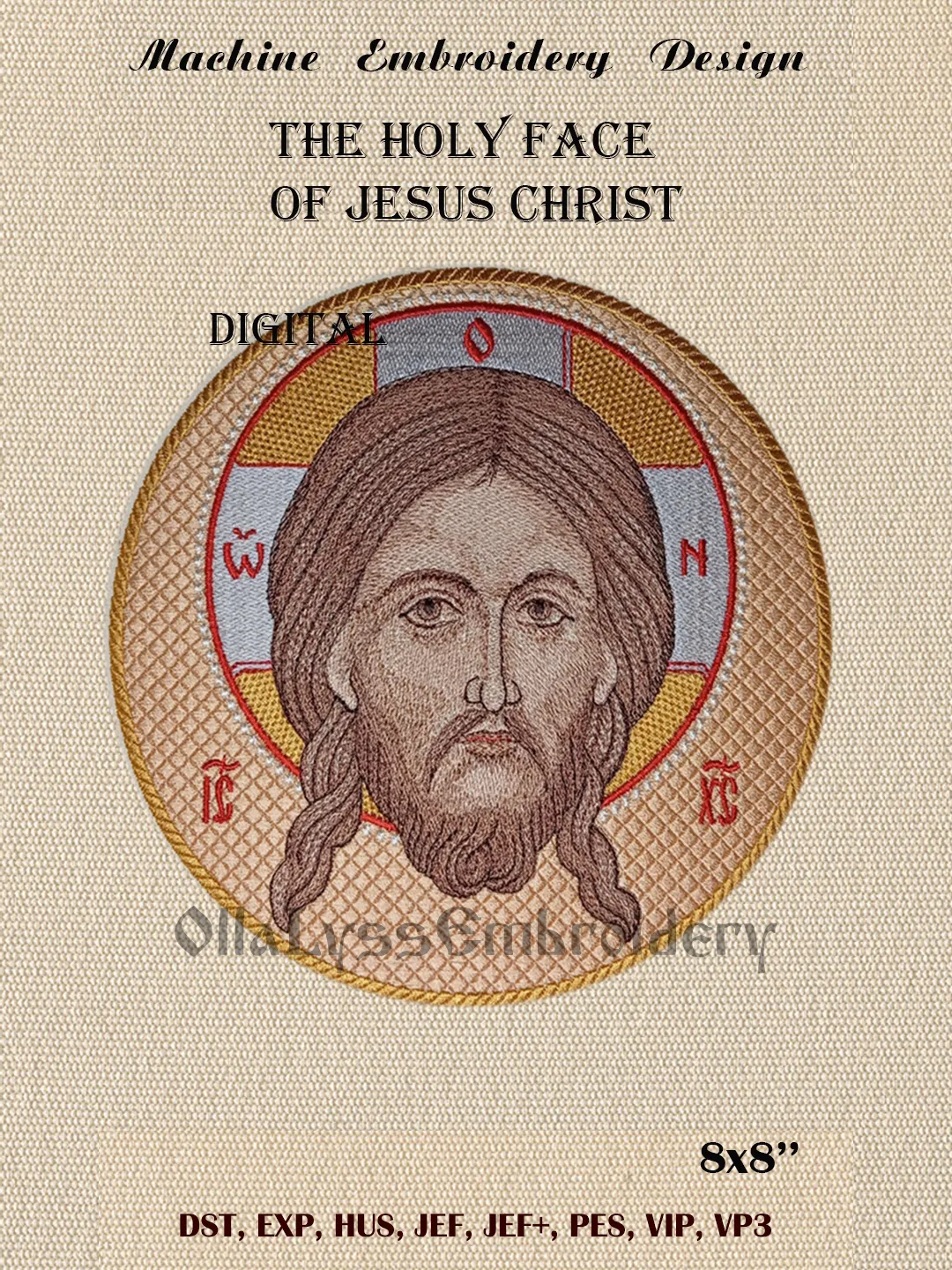 Jesus Christ machine embroidery design