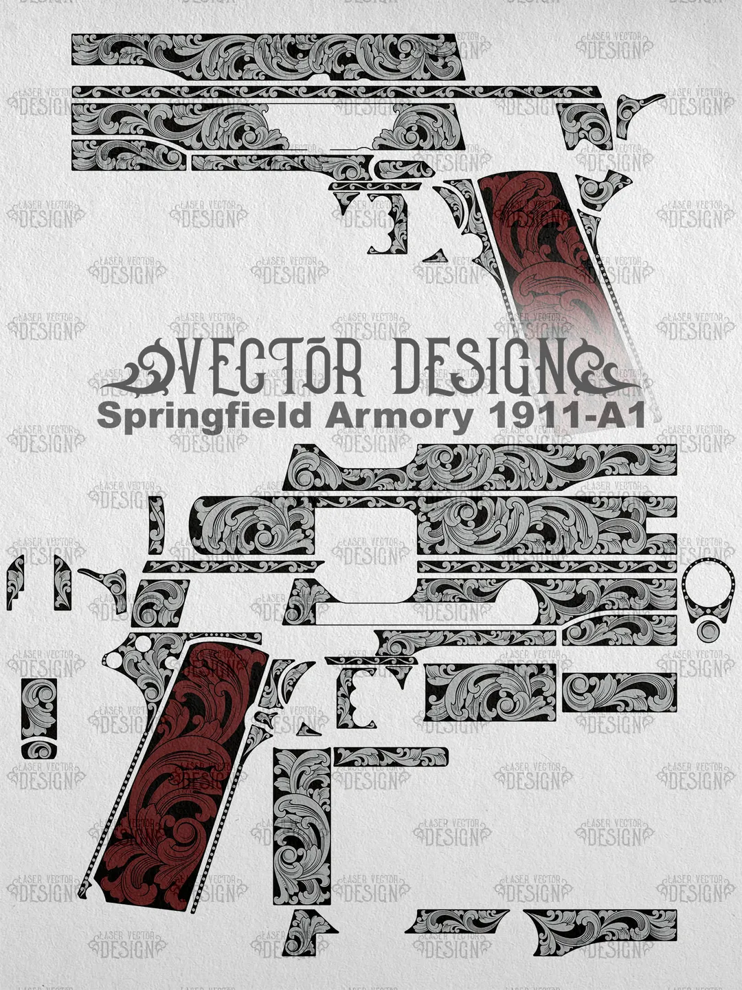 VECTOR DESIGN Springfield Armory 1911-A1 Big Scroll