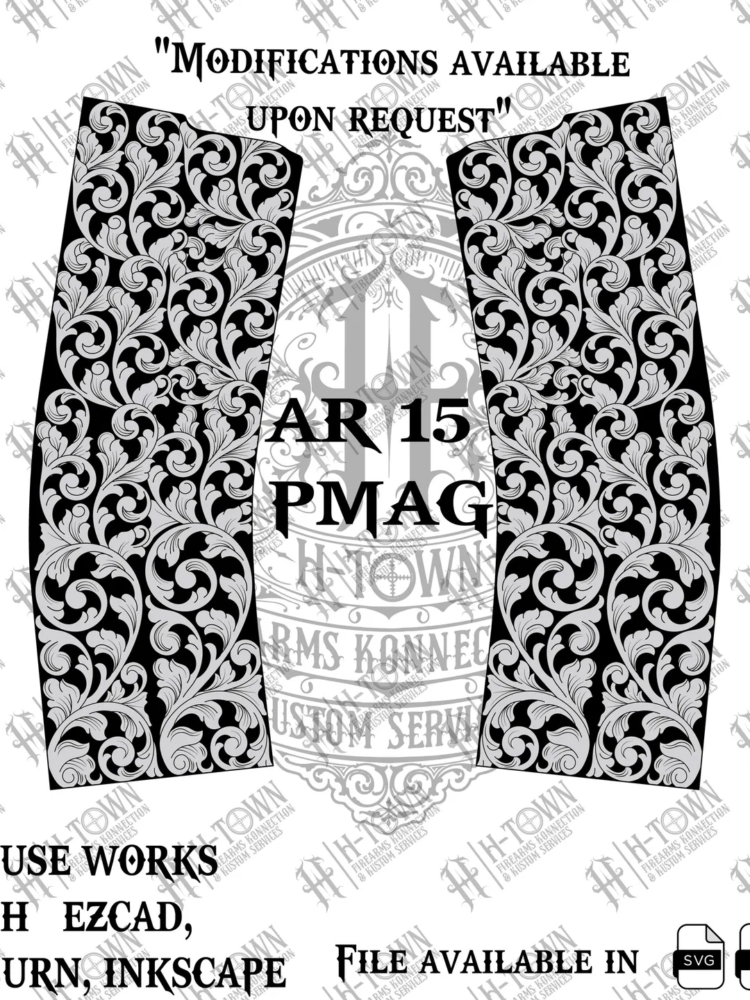 Duramag 30 Round Engraving File | Scroll Pattern Wrap | Laser Ready Svg ...