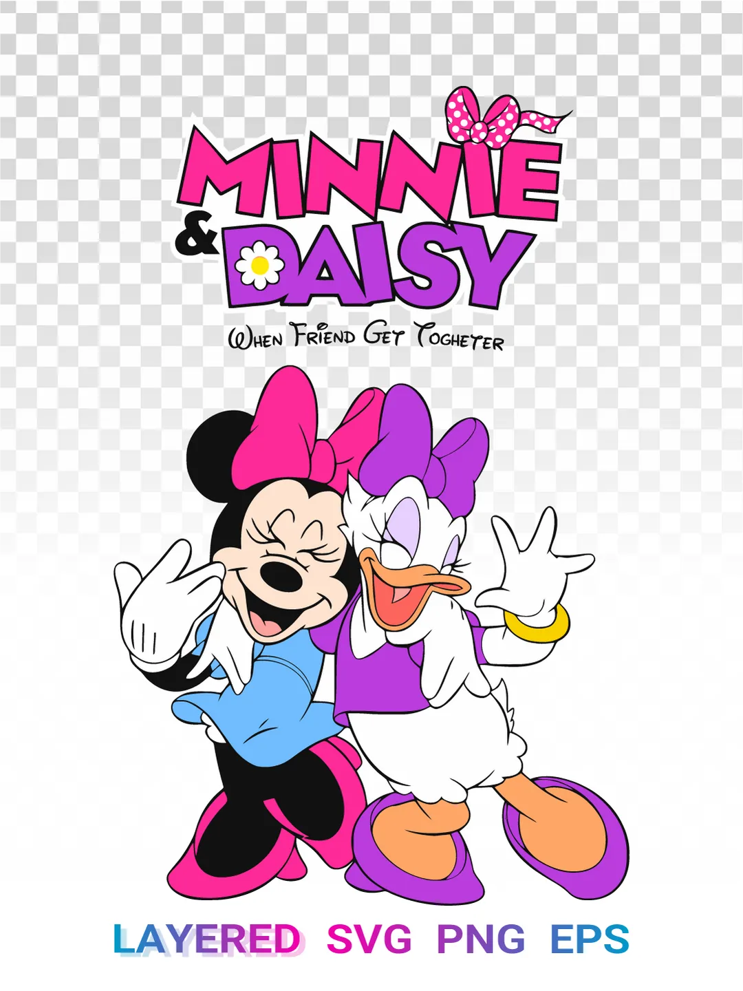 Vibrant Minnie Mouse and Daisy Duck SVG for the Ultimate Disney Girls ...