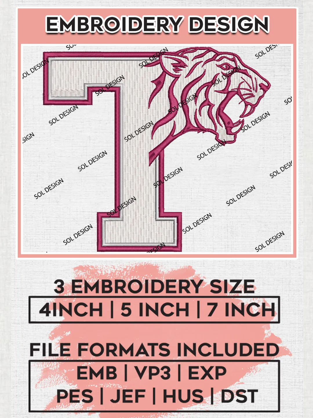 NCAA Texas Southern Tigers Team Logo Embroidery Design Files, NCAA ...