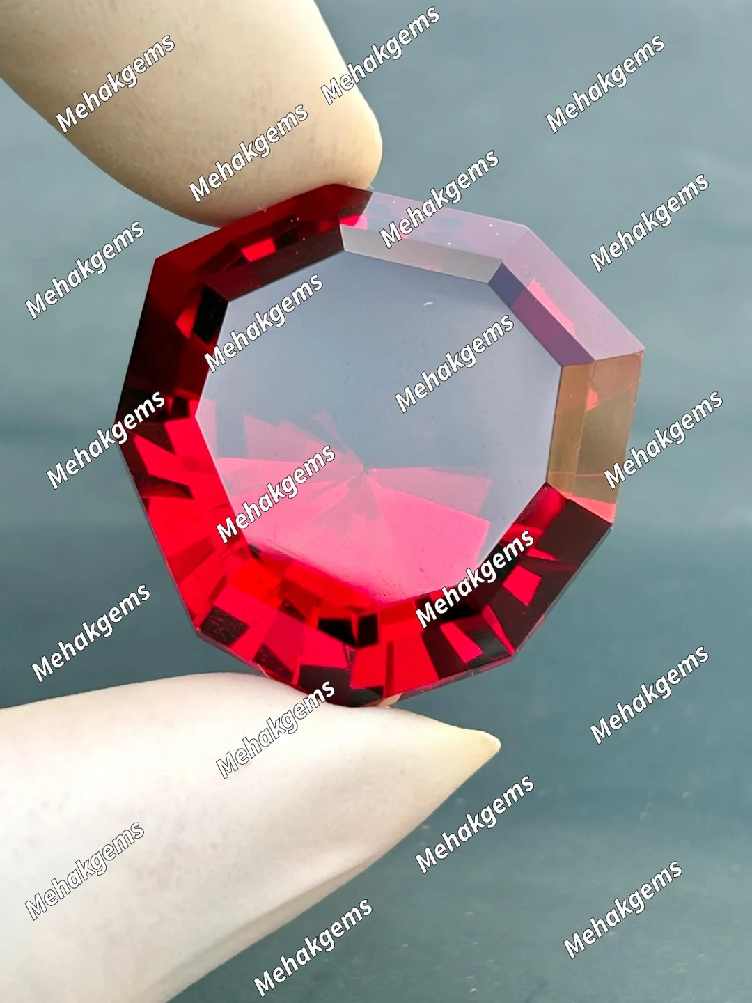 Lab Grown Ruby Gemstone – Deep Red Shield Cut, 88ct, Precision Faceted ...