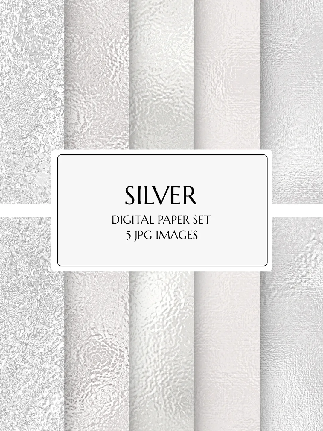 Silver Digital Paper, Digital Paper, Silver Paper Set, Silver ...