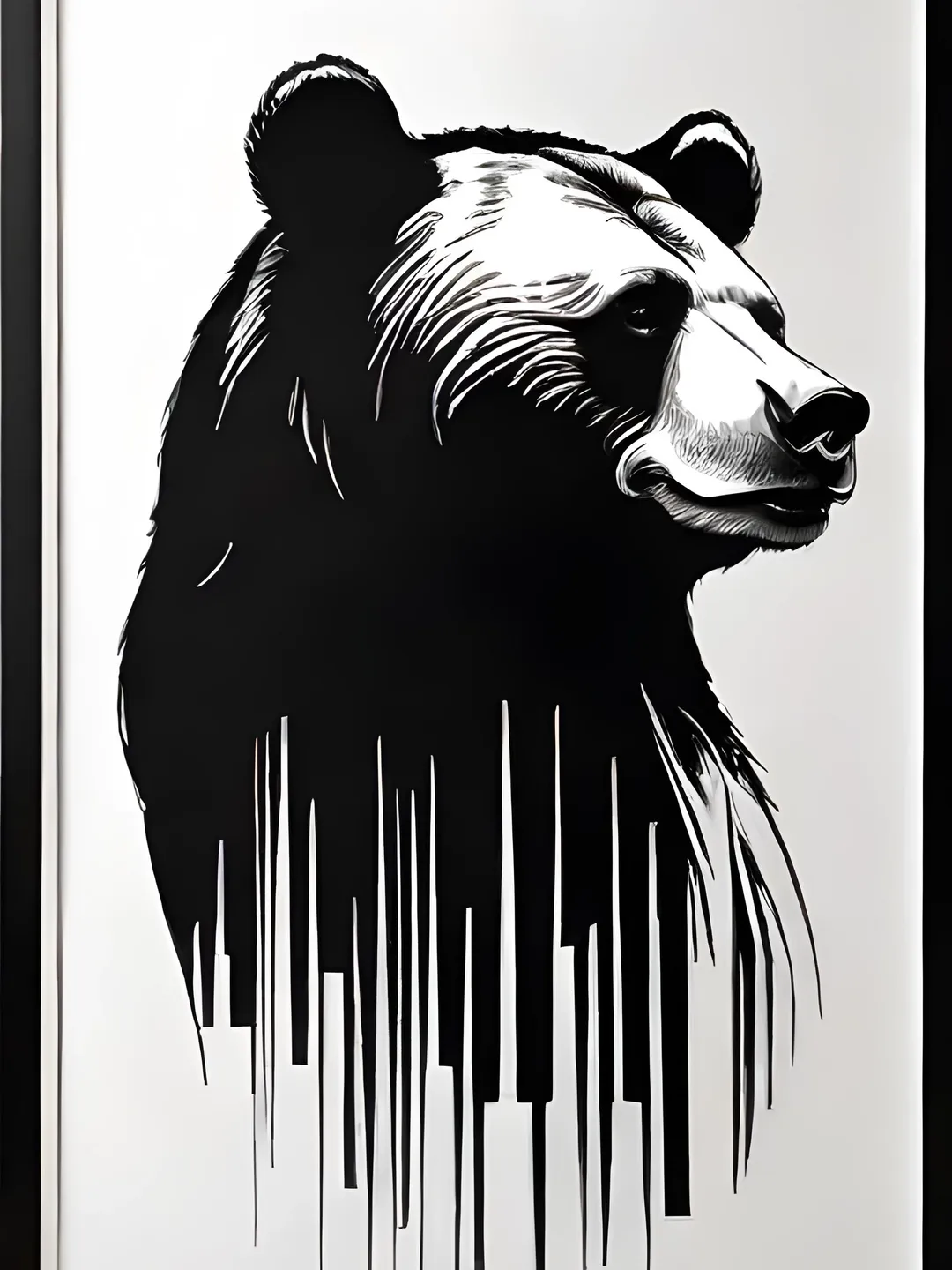 Digital product, Bear image, Bear print, Bear print, Wildlife, Contrast ...