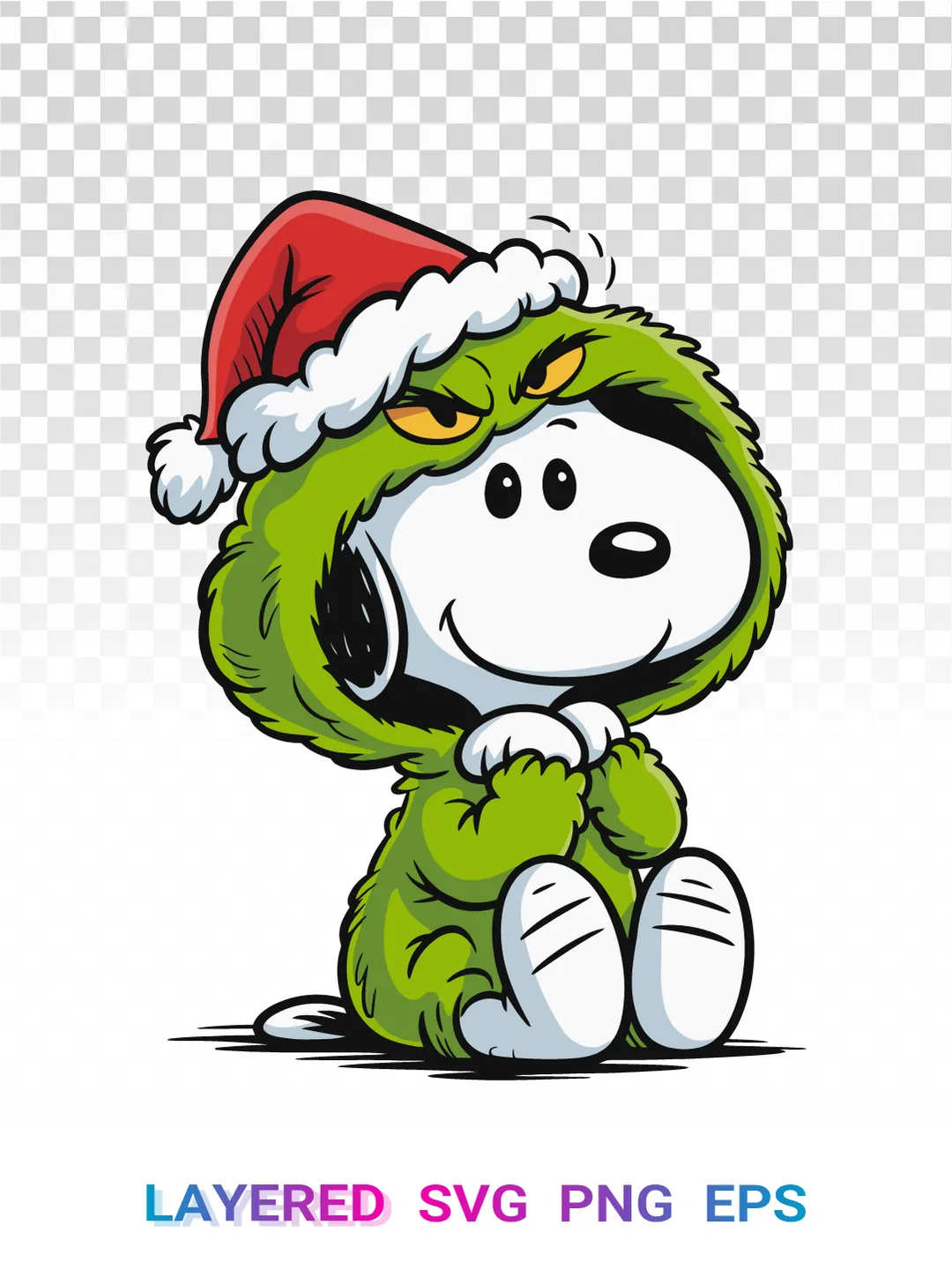 The funniest Snoopy wearing a Grinch costume for Christmas hoodies