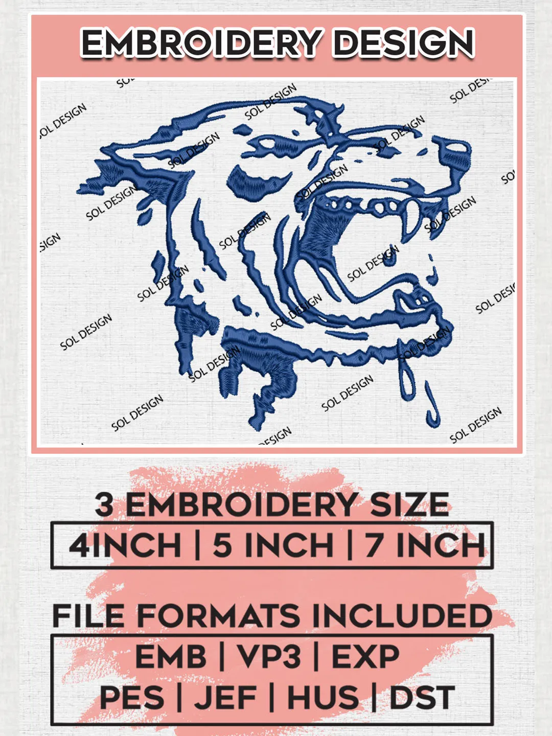 Nevada Wolf Pack NCAA College Football Team Head Mascot Logo embroidery ...