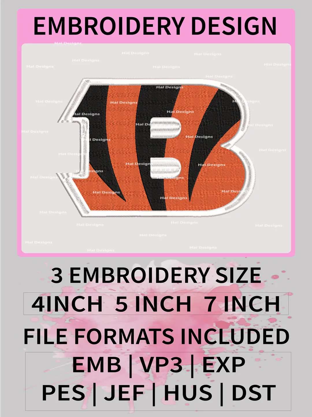 Cincinnati Bengals Embroidery Design Files, NFL Logos Embroidery ...