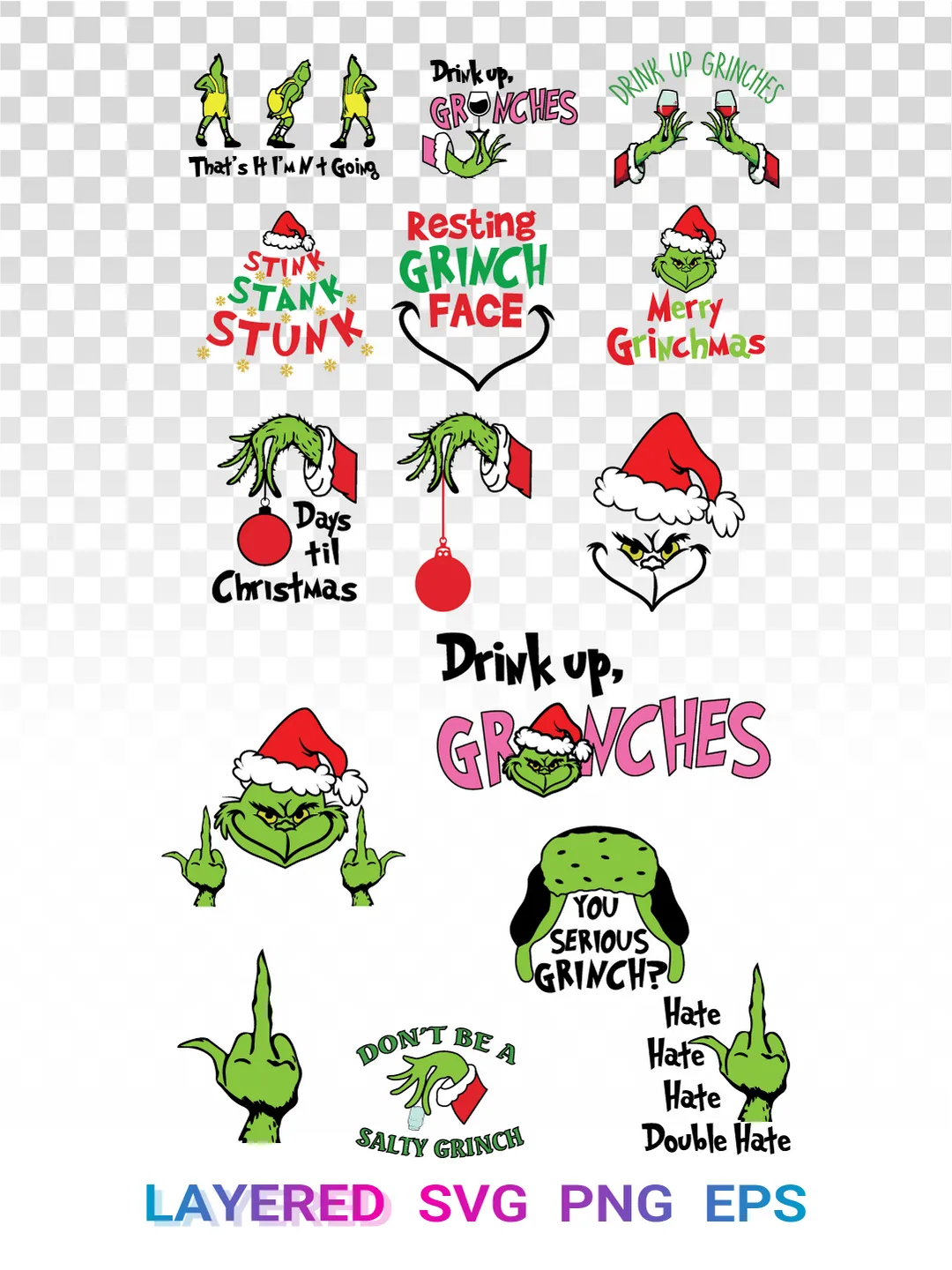 Grinch Six Seven PNG, Funny Christmas 6 7 SVG Meme Cricut