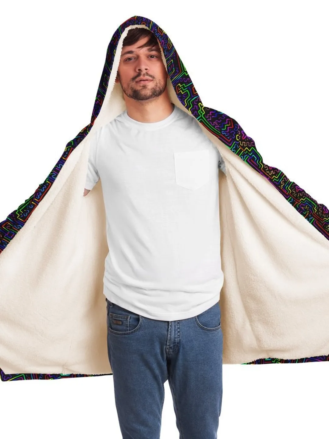 Prismatic Overlay Micro Fleece Cloak