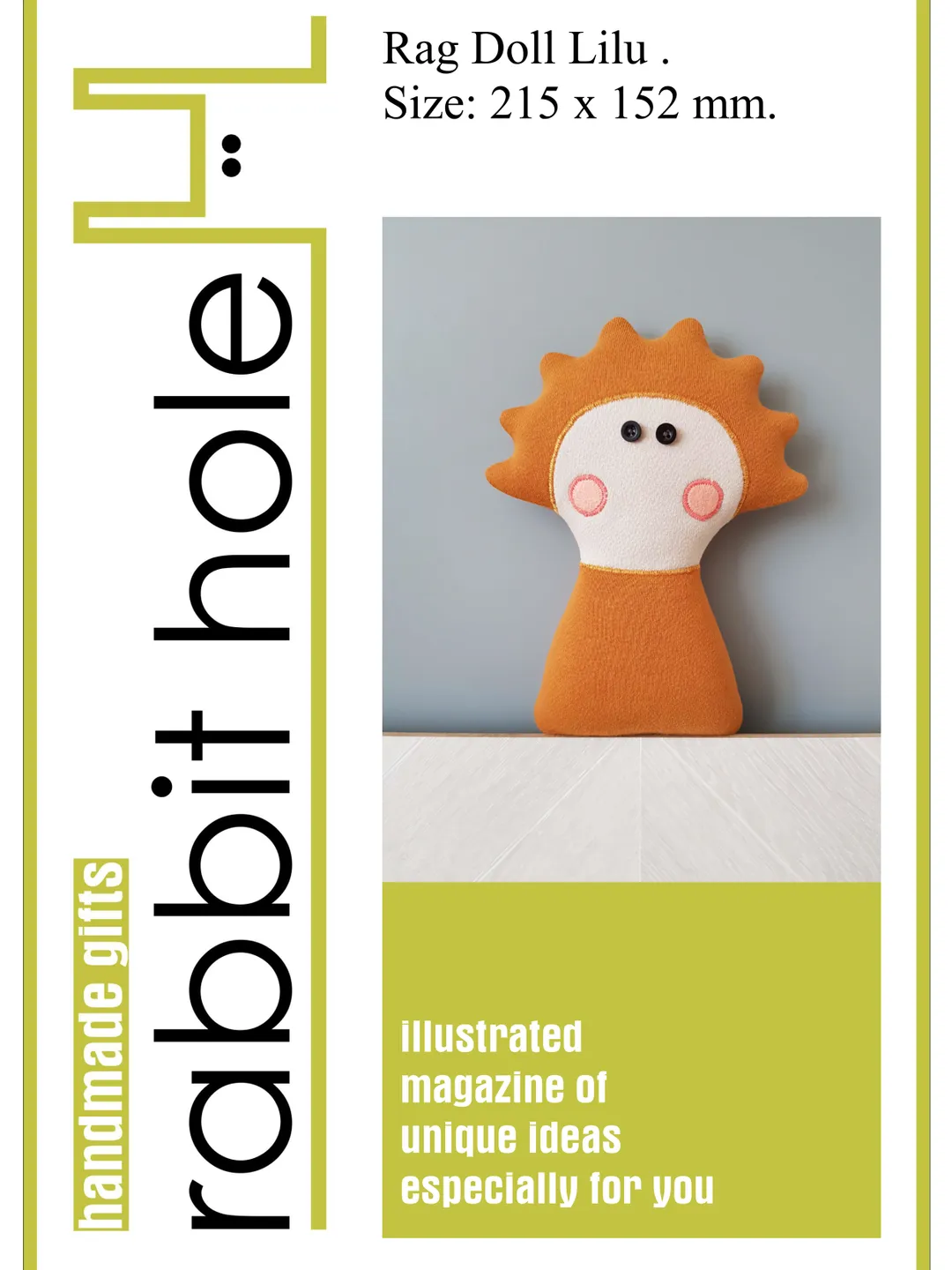 Rag doll Lilu sewing pattern PDF, digital tutorial in English, mini ...