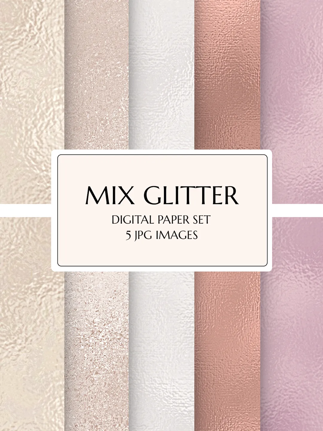 Glitter Digital Paper, Digital Paper, Rose Gold Digital Paper, Silver ...
