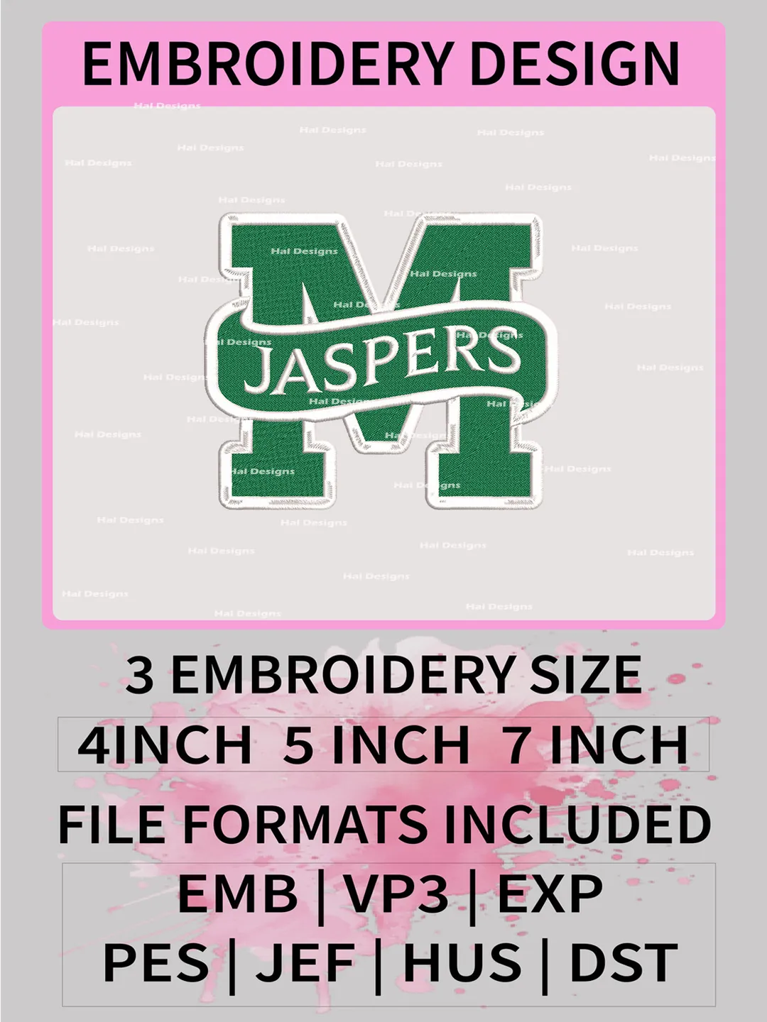 NCAA Manhattan Jaspers Embroidery File, 3 Sizes, 6 Formats, NCAA ...