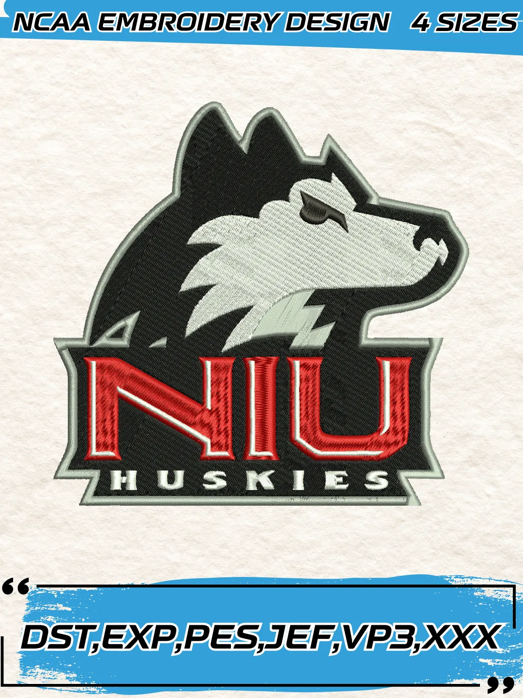 Northern Illinois Huskies Mascot Embroidery Design Files, NCAA Logos ...