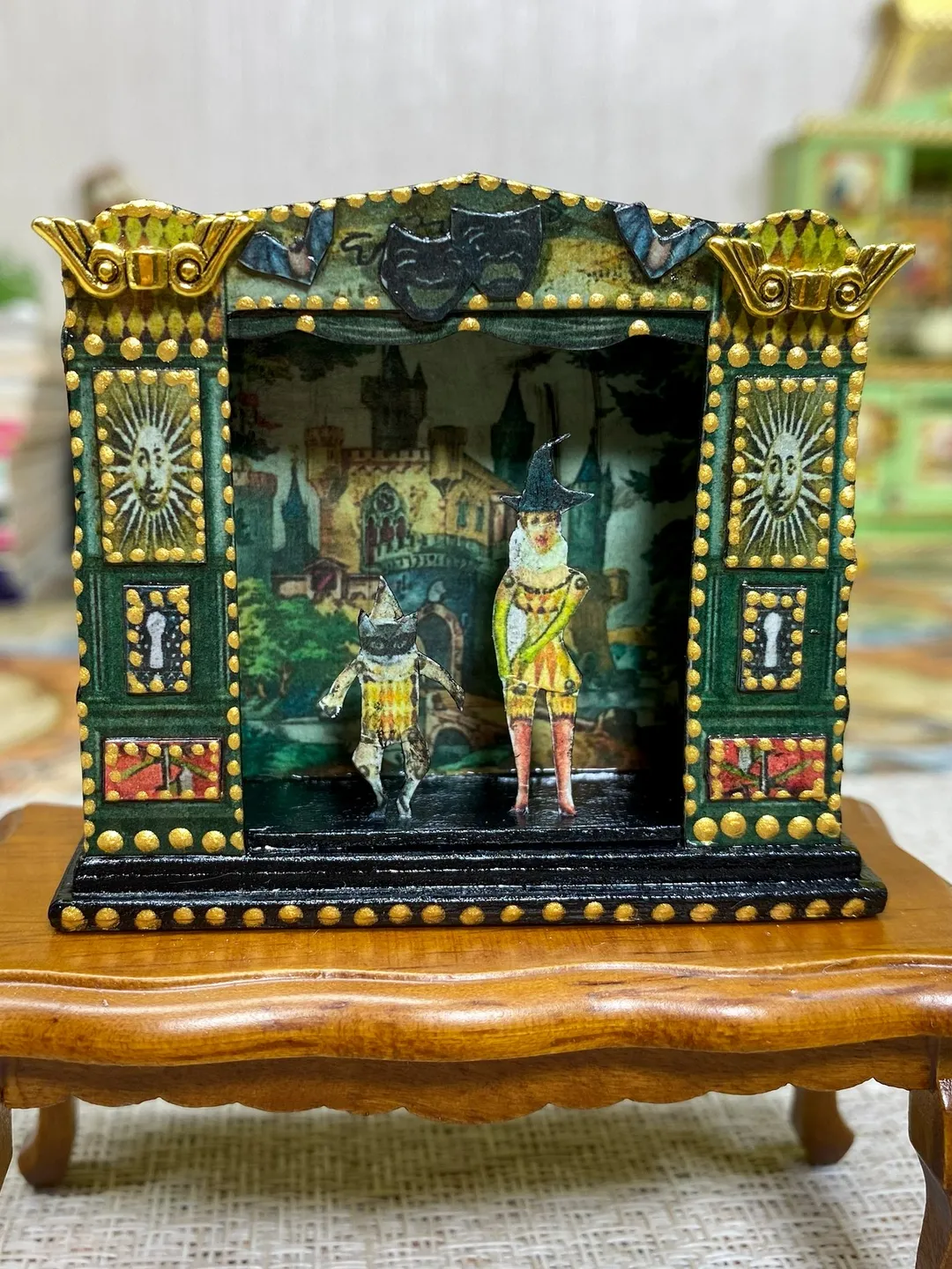 Tutorial. Puppet theater. Dollhouse miniature. Two sizes.