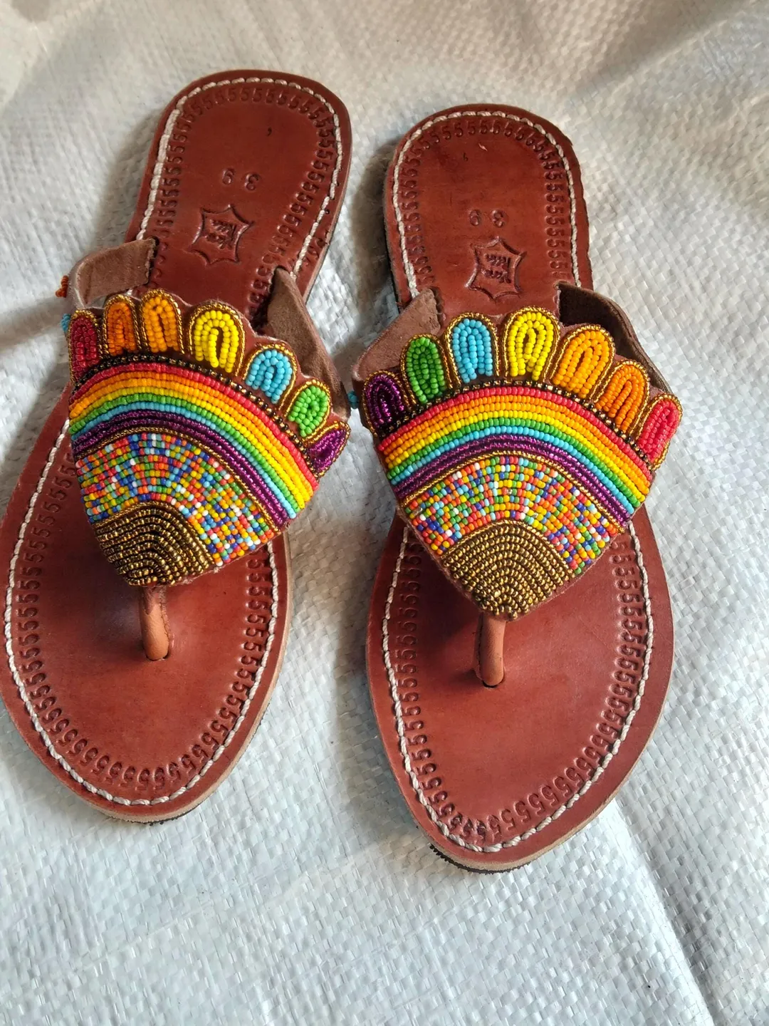African beaded sandals, women shoes, leather sandals, Bohemia shoe ...