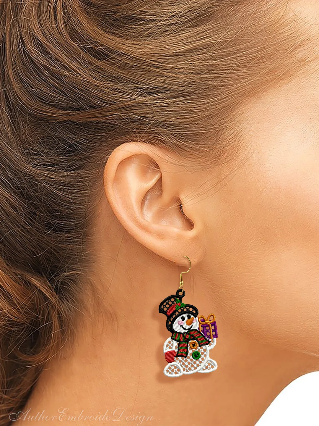 FSL Snowman machine embroidery design download - earrings and ornament ...