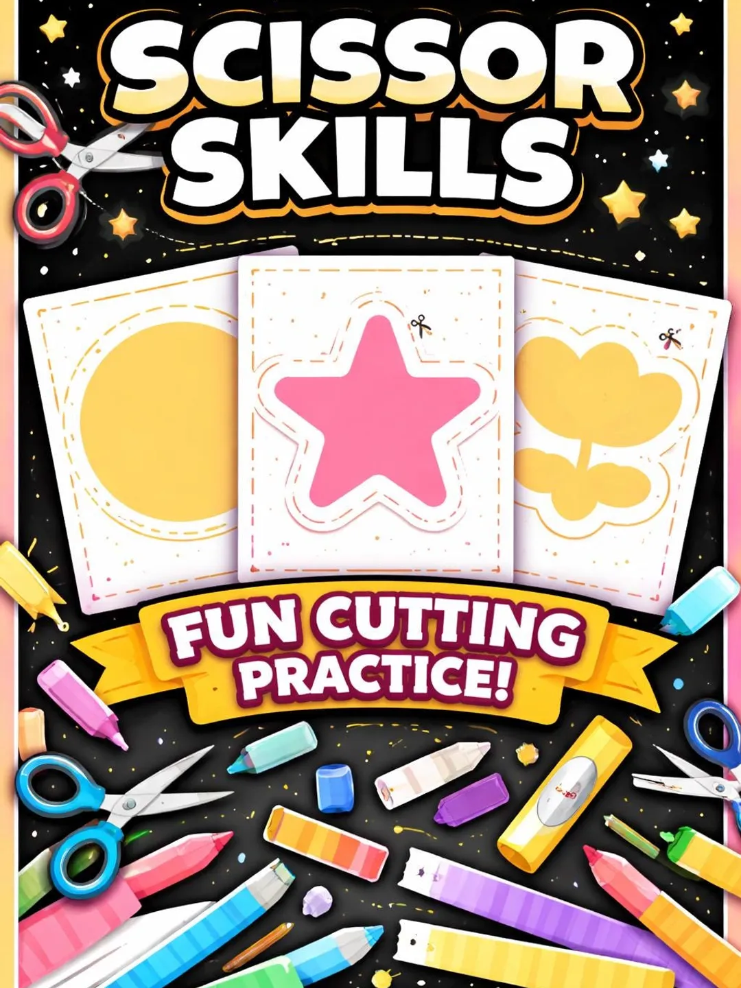 Car Scissor Skills Cutting Activity, Road Track Fine Motor Practice ...