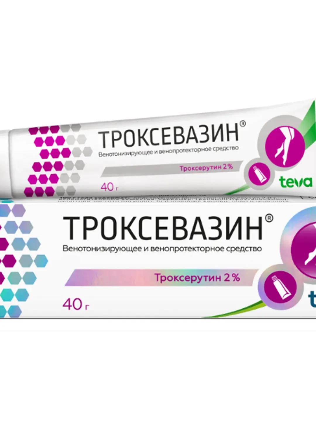 Troxevasin gel 2 percent 40g tube Troxerutin - venotonic, vein restoration