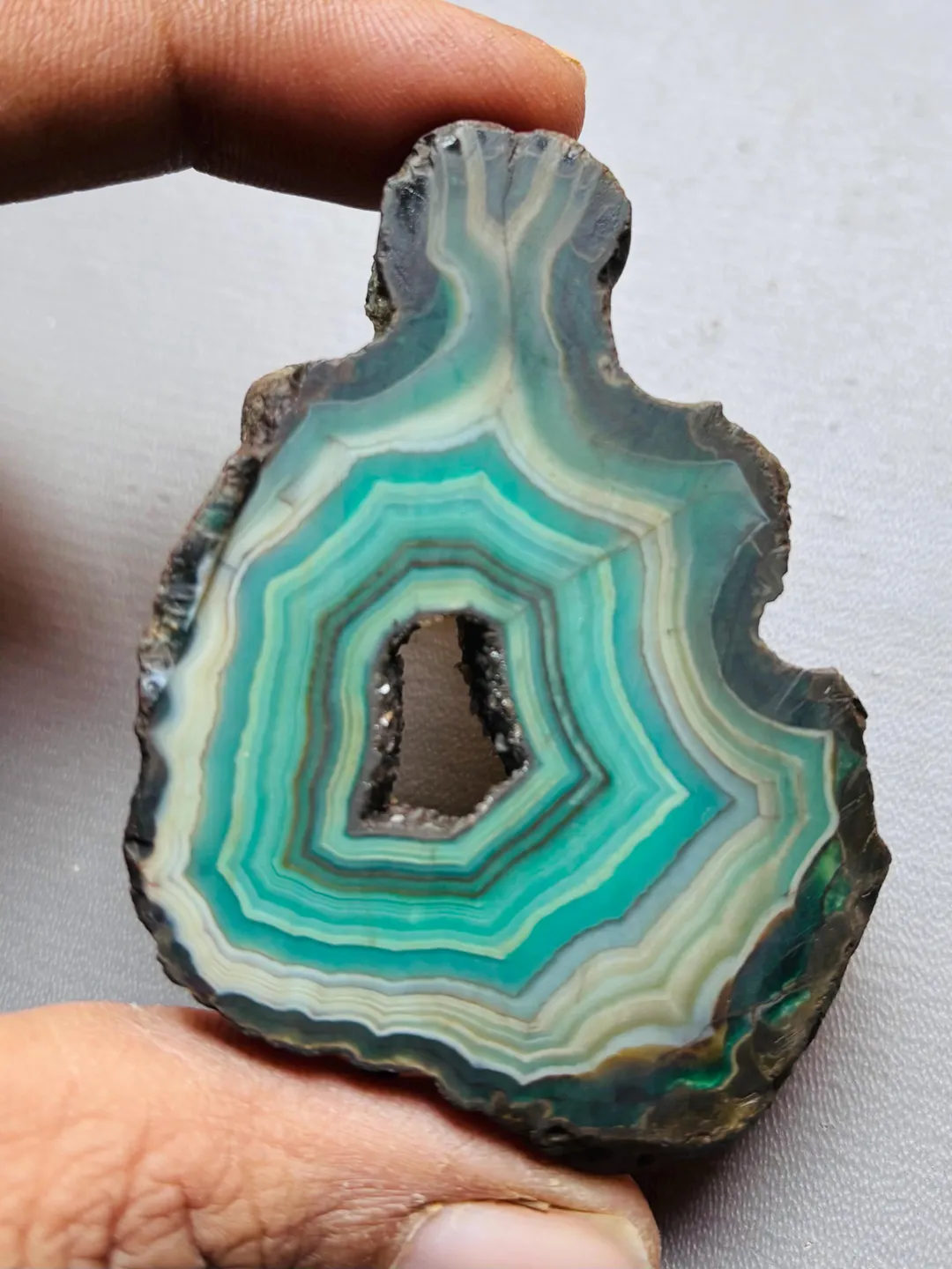 Green Banded Agate Cabochon: Natural Gemstone, 281 Carat