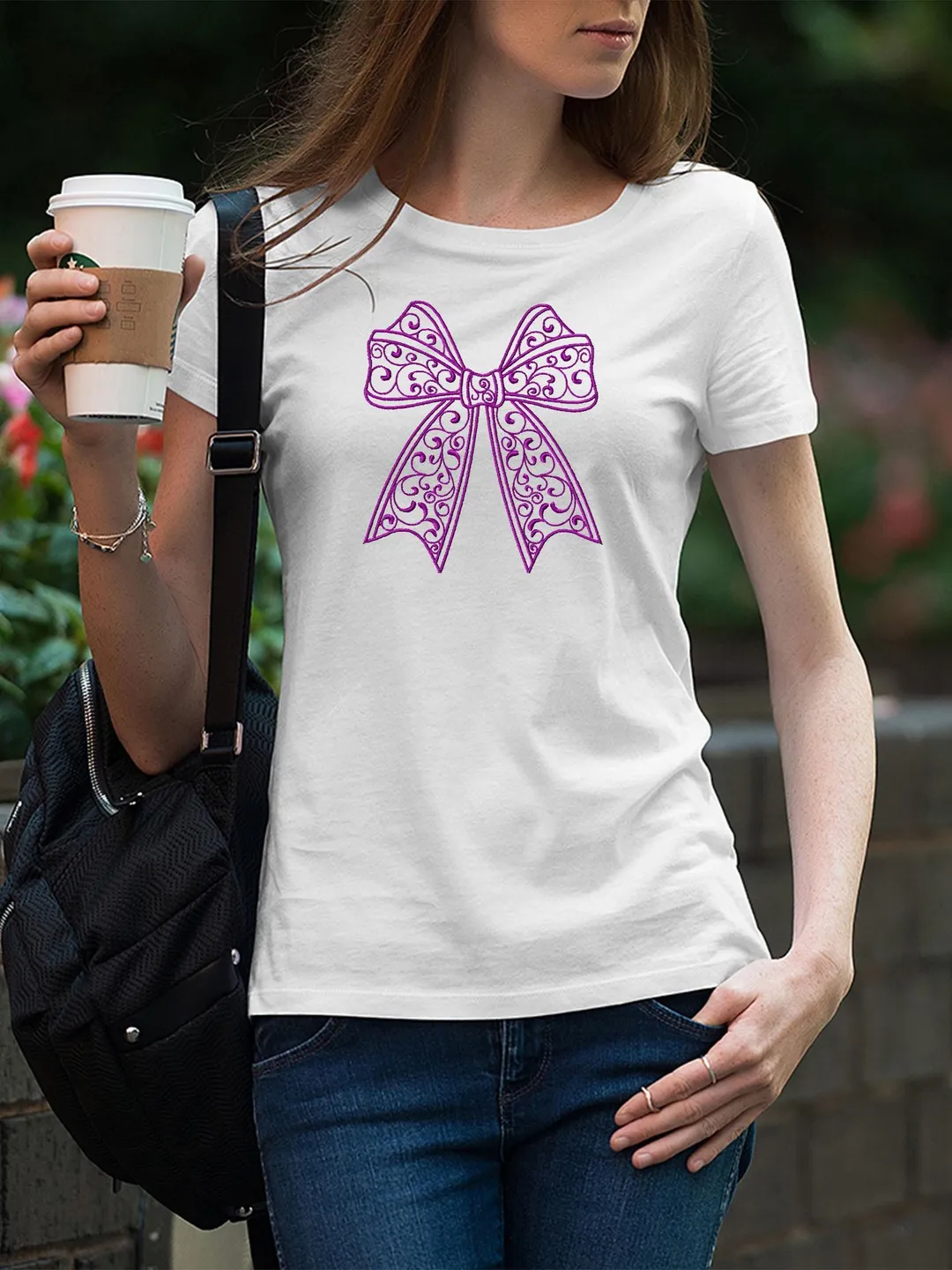 Side bow embroidery design Machine embroidery pattern 4 size Embroidery ...