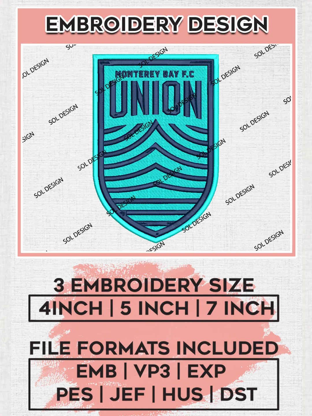 USLC Monterey Bay Logo Embroidery Designs, USLC Monterey Bay Embroidery ...