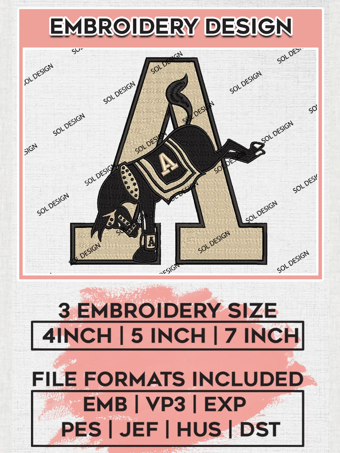 Army Black Knights College Football Team Logo Embroidery Design Files ...