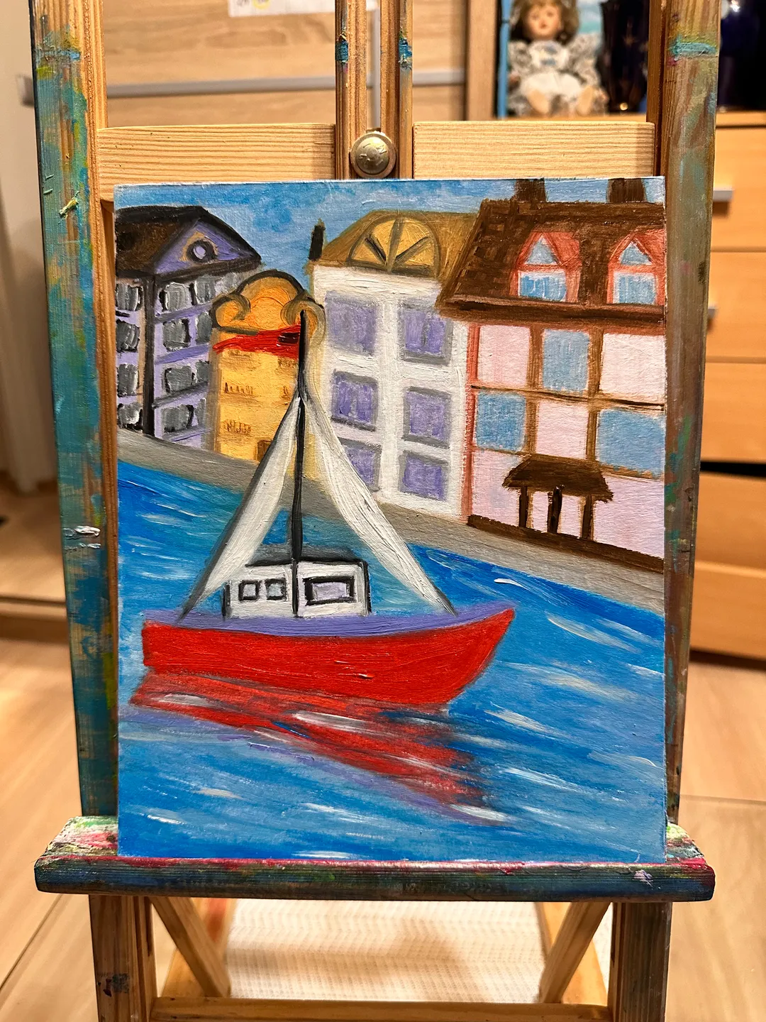 Oil Painting Netherlands Amsterdam Canal Boat Trip Cityscape Countries ...