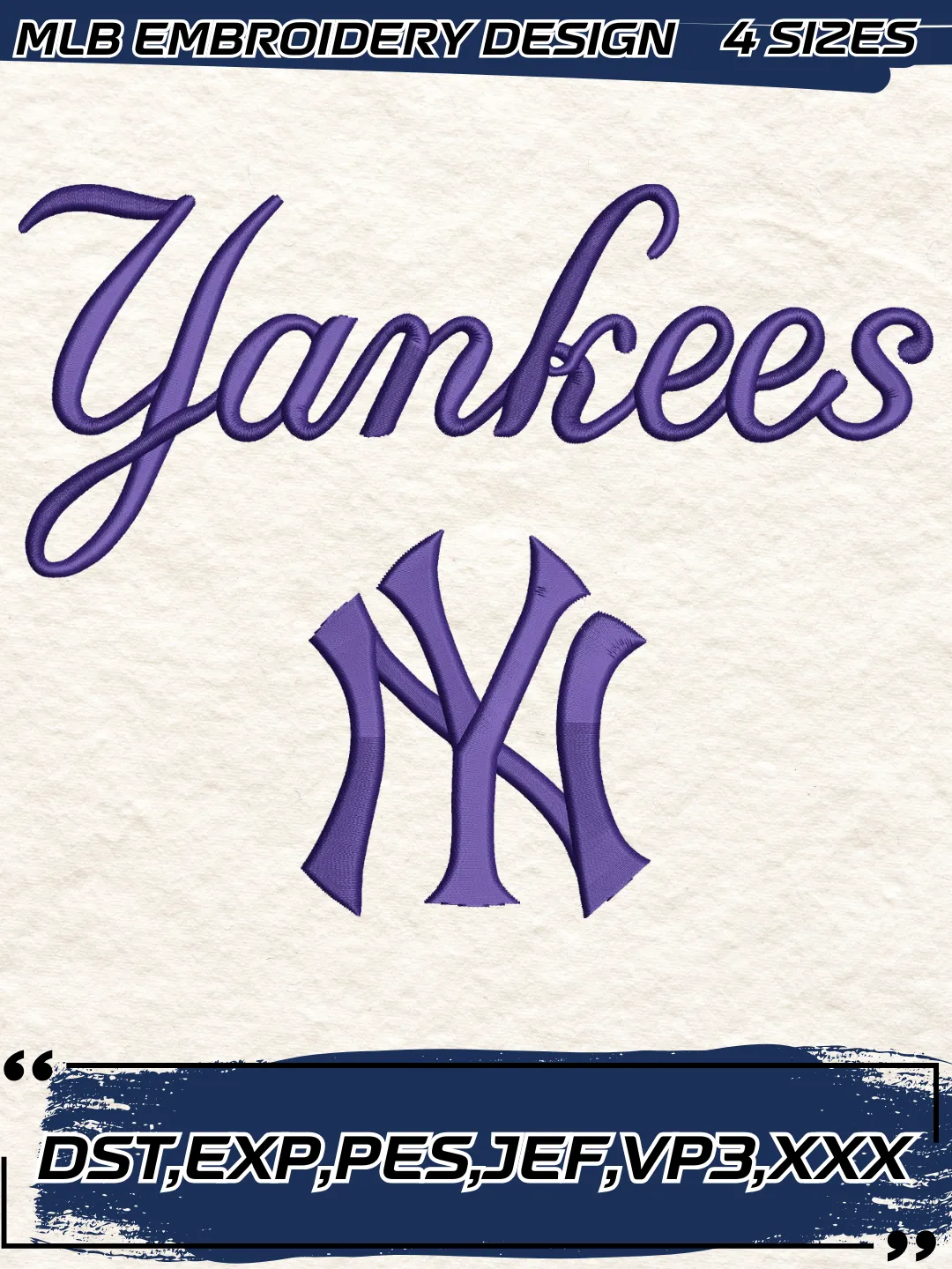 New York Yankees Text Logo Embroidery Design,MLB Embroidery Design ...