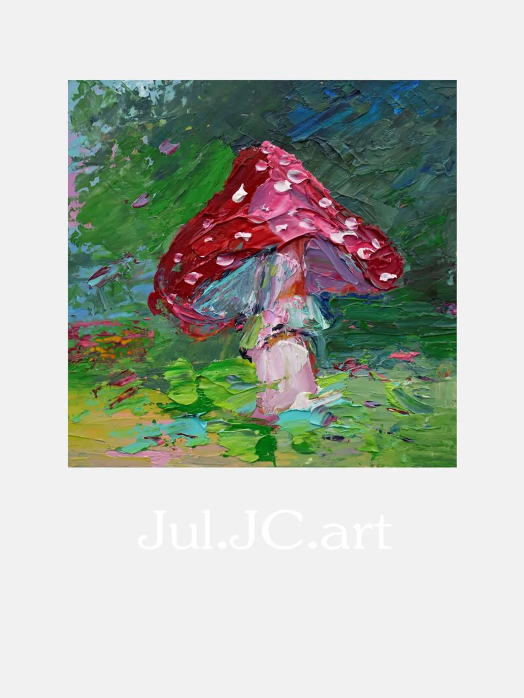 Mushroom paintings fly agaric wall art set of 2
