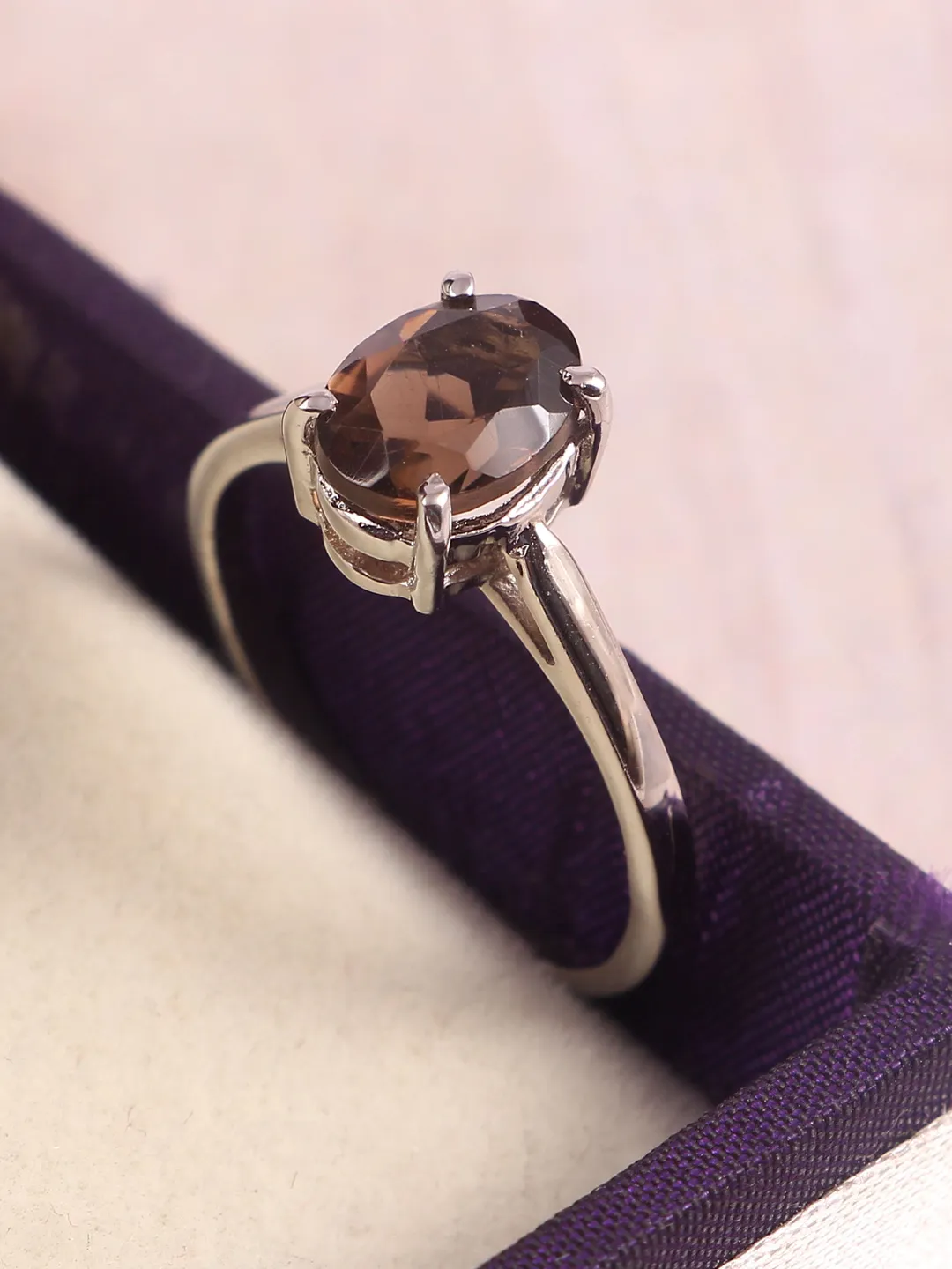 Smoky Quartz Ring, Statement Ring, Delicate Stacking Ring, 925 Sterling ...