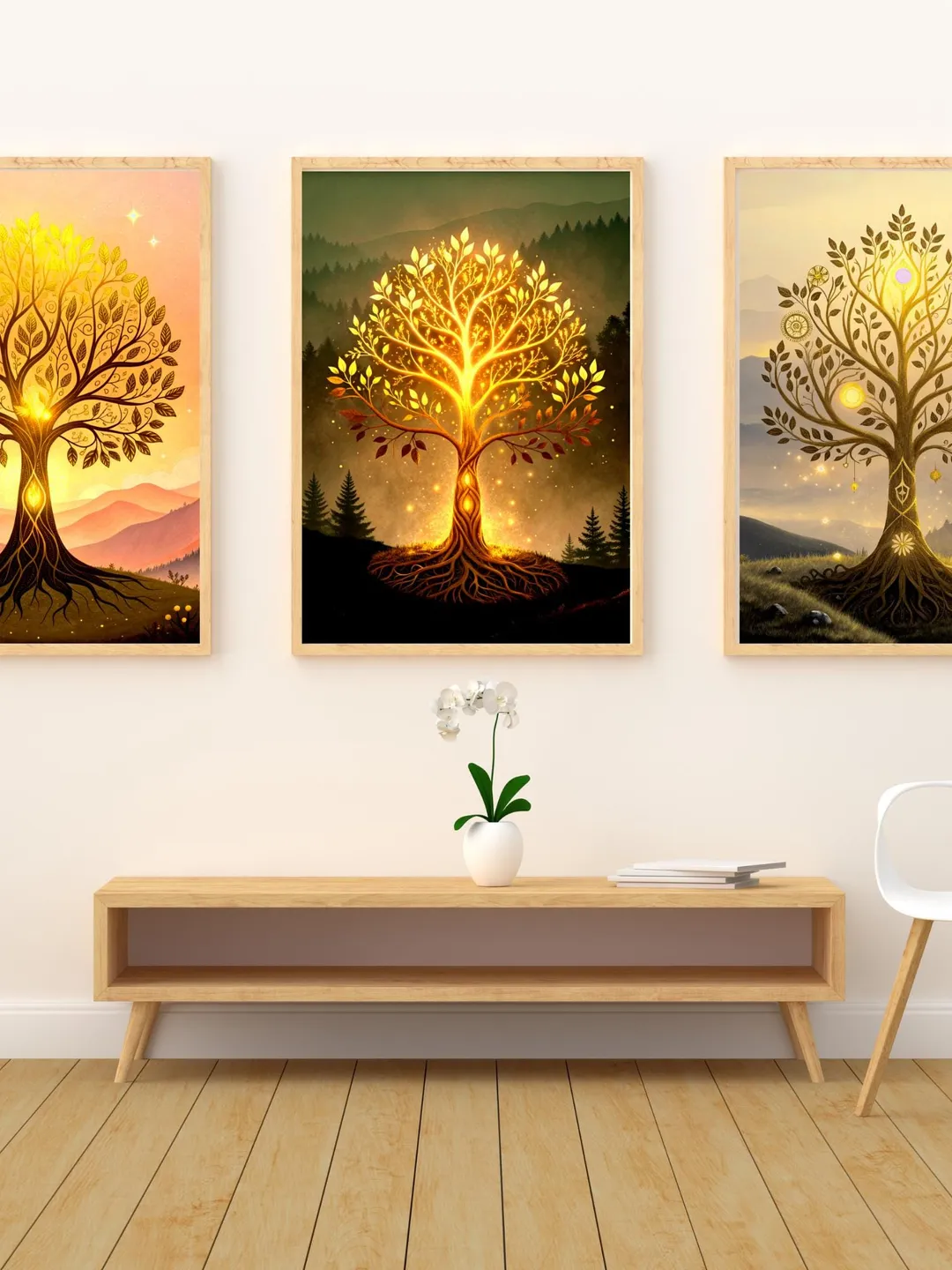 Golden Tree of Life, Spiritual Nature Print, Boho Sunset Decor ...