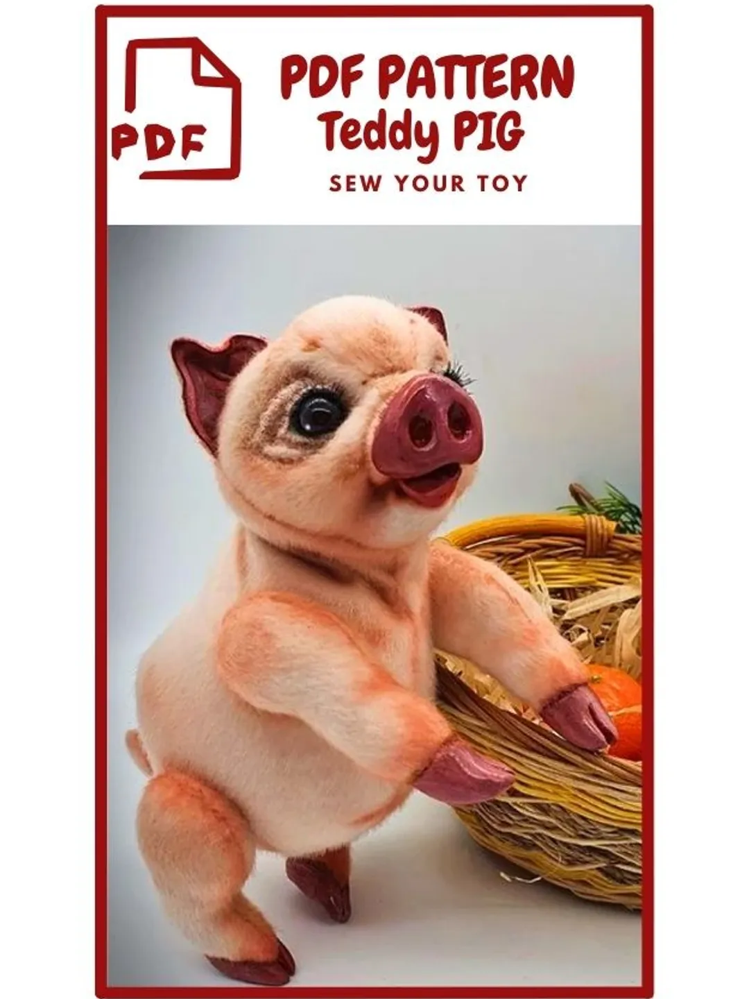 Pig Sewing Pattern - Soft Piglet , Plush Piggy , Toy Pig, Downloadable ...
