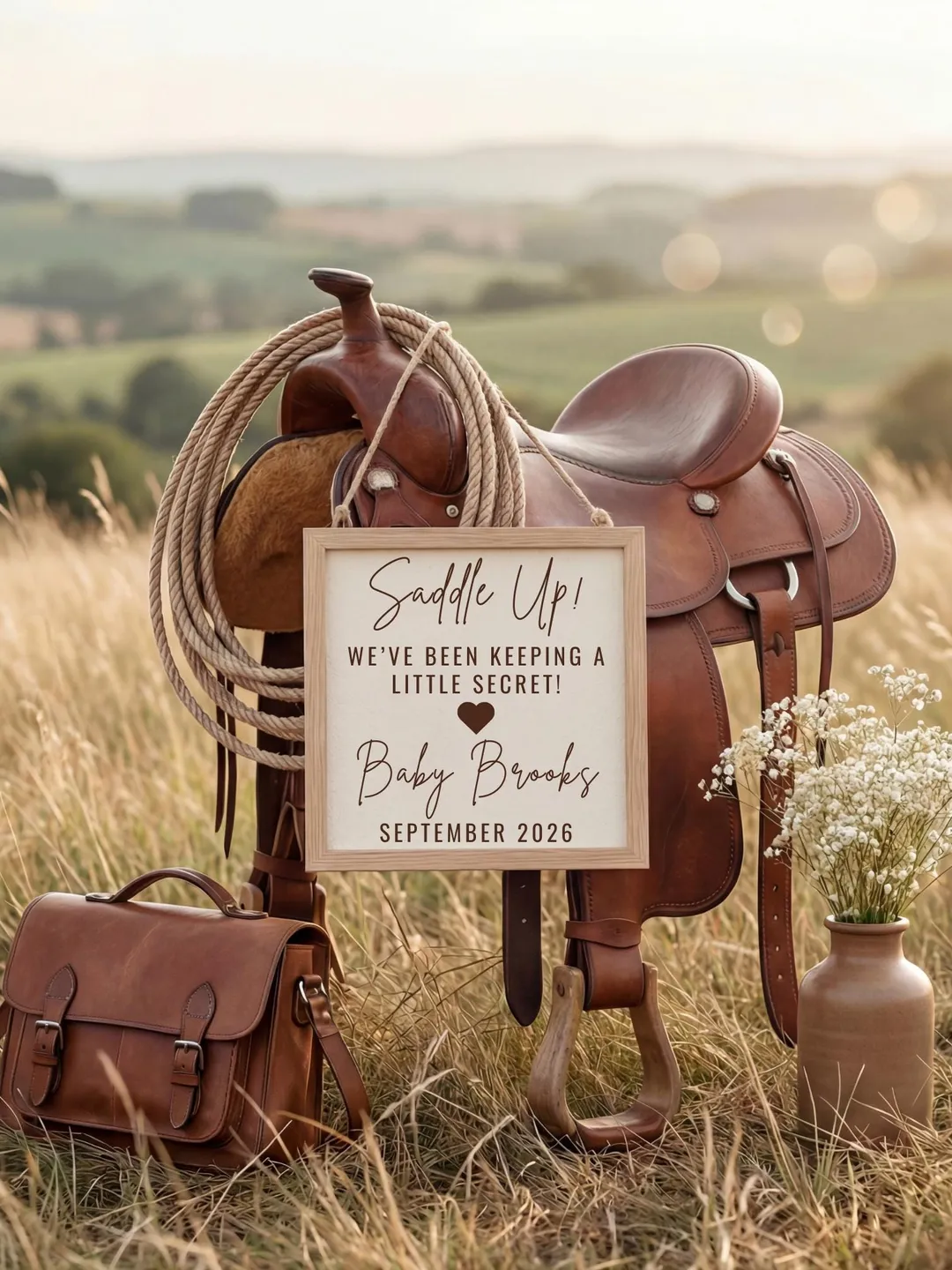 Western Pregnancy Announcement | Farm Baby Reveal, Horse Theme (Digital ...