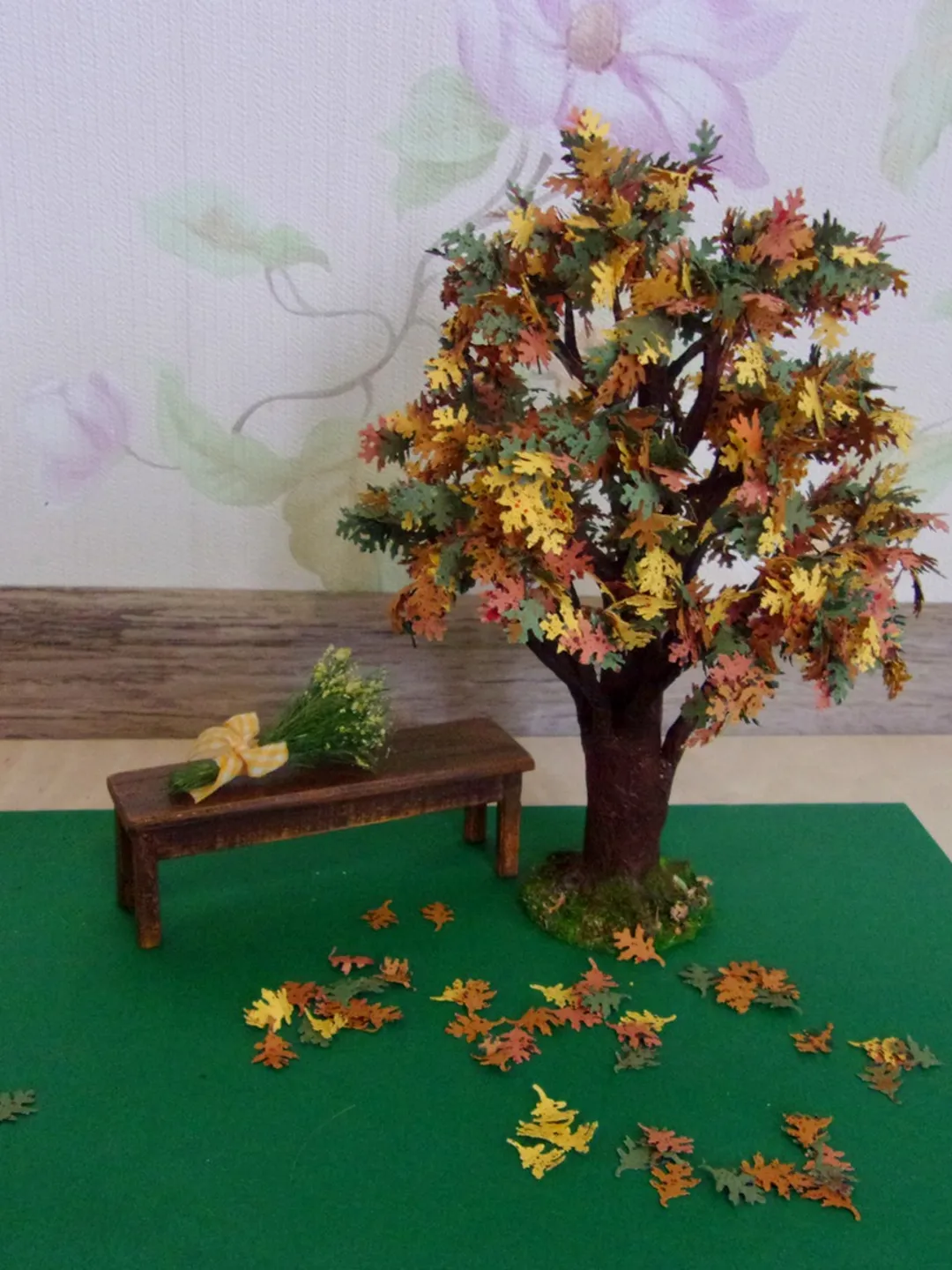 Oak. Tree for a puppet garden.Miniature.