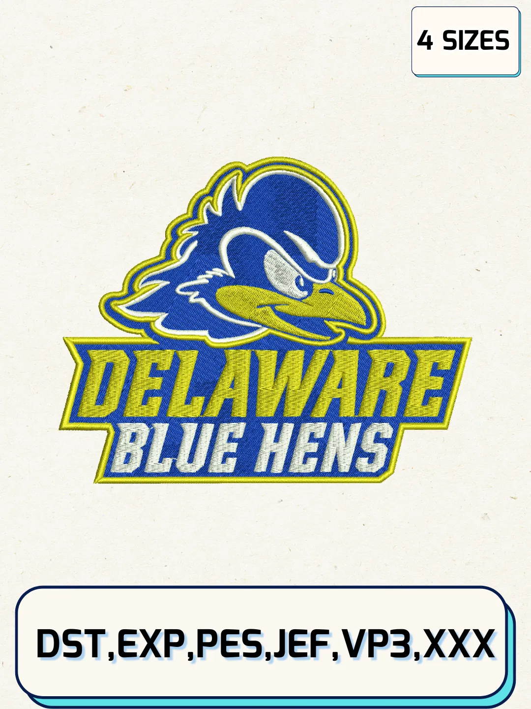 Delaware Blue Hens Logos Embroidery Design Files, NCAA Logos Embroidery ...