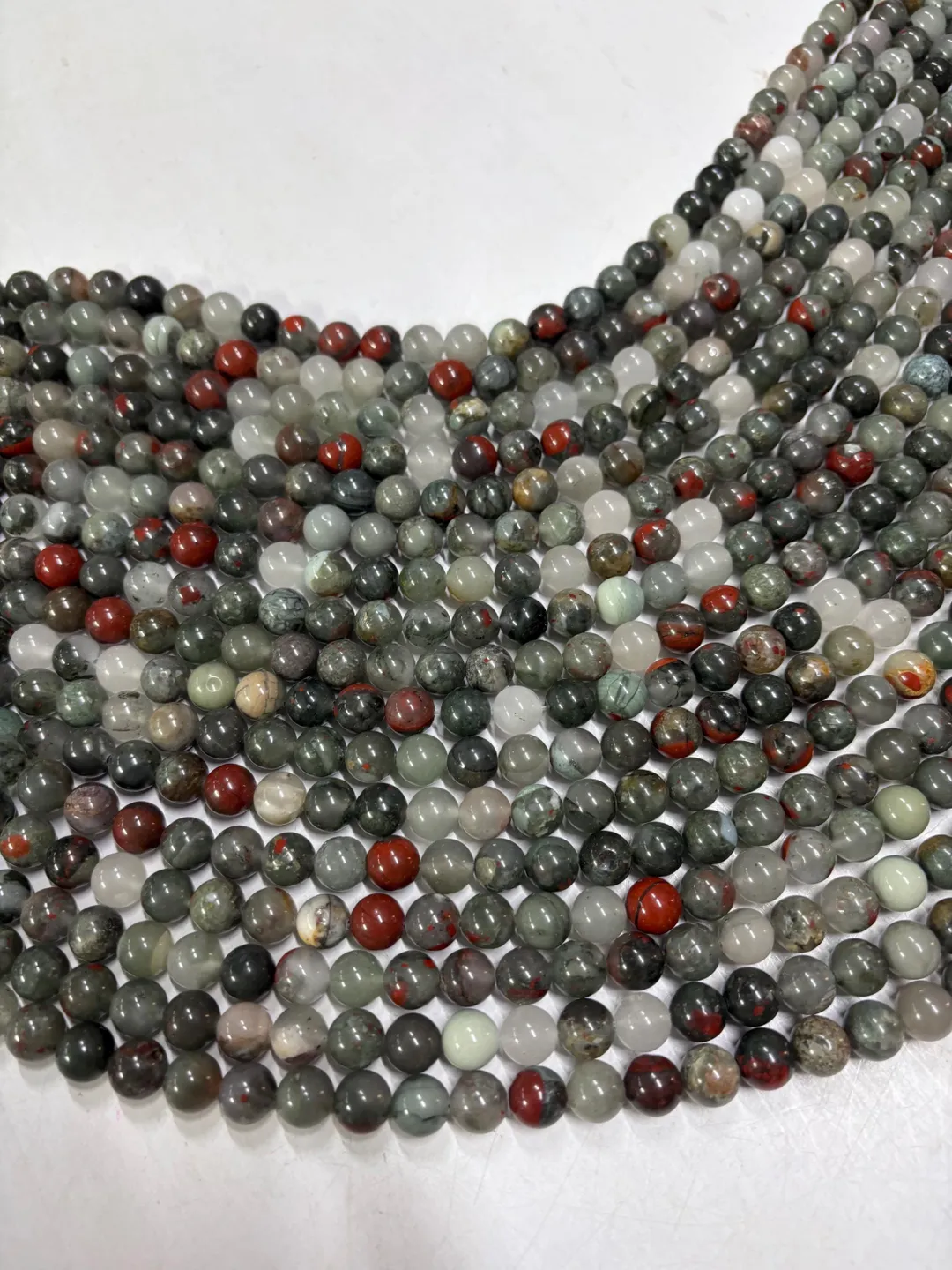 AAA Natural blood Agate Cabochon: Round Gemstone Beads (6-8-10-mm)