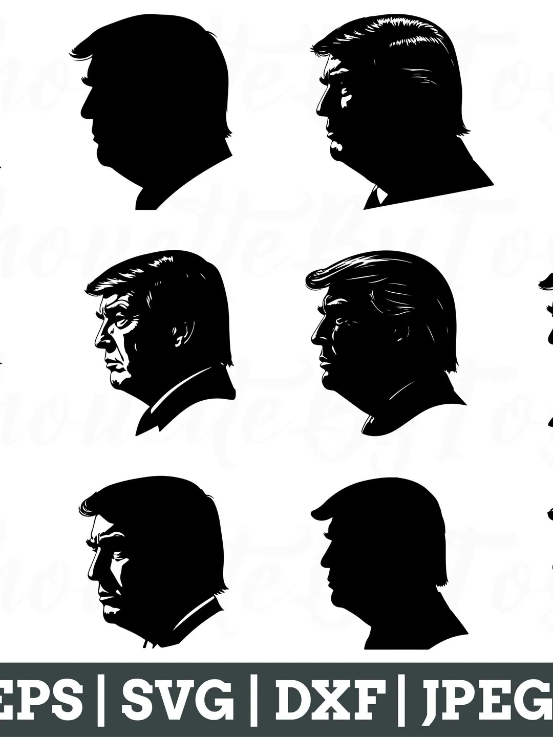 Trump Head Profile Svg, Png, Jpeg Cut File (Digital Download)