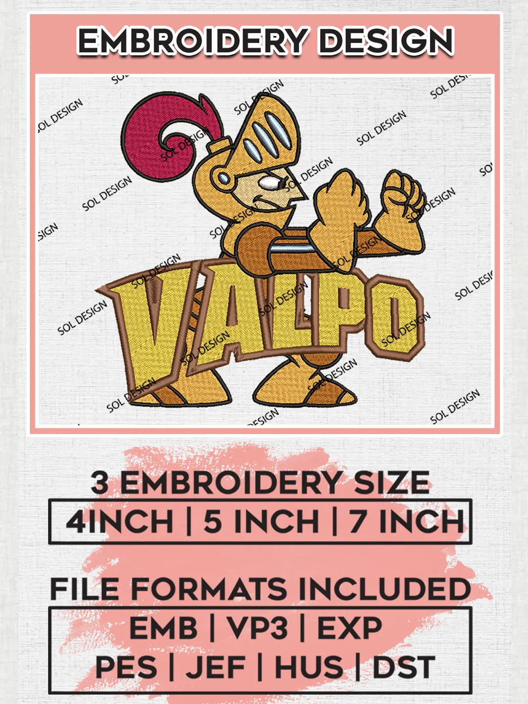 Valparaiso Beacons Team Funny Mascot Logo embroidery designs, NCAA ...