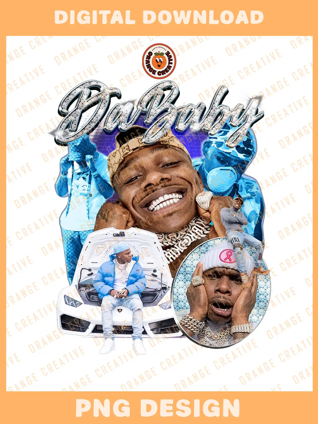 Retro Da Baby Rapper Bootleg T-shirt PNG, 90s Bootleg Template, Graphic ...