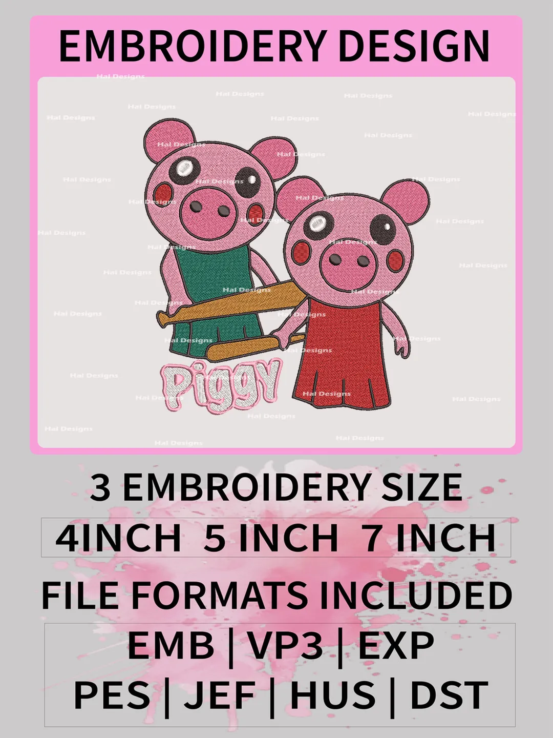Piggy Horror Roblox Embroidery Designs, Piggy Horror Logo Embroidery ...