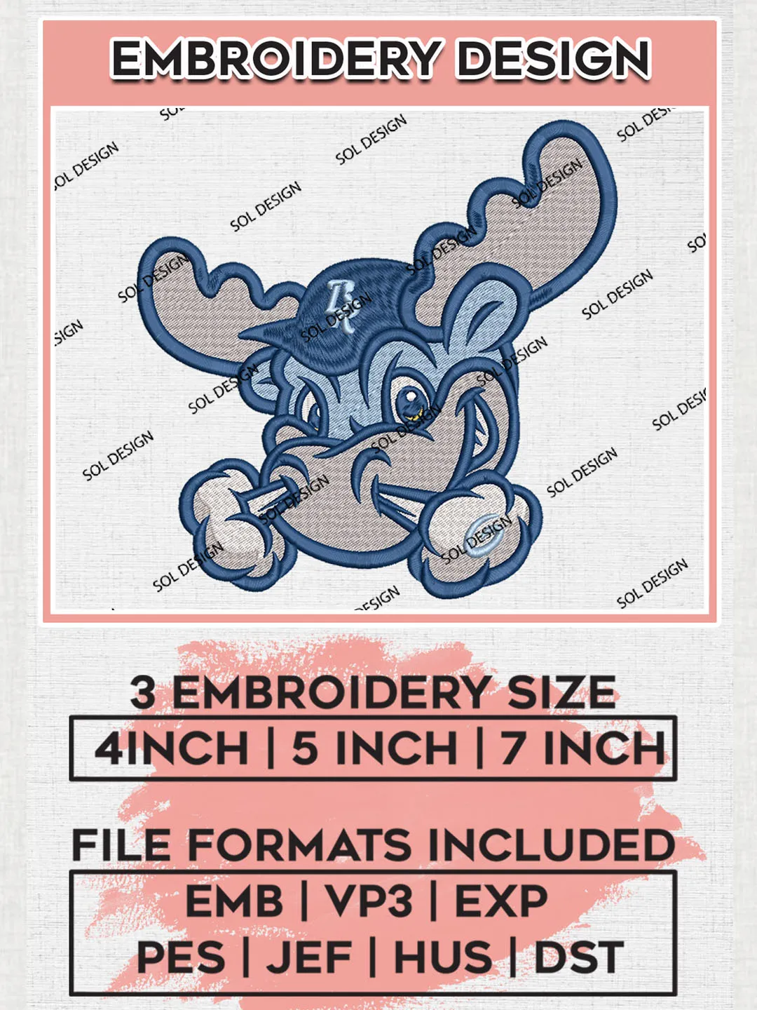 MiLB Wilmington Blue Rocks Embroidery Design Files, MiLB Wilmington ...