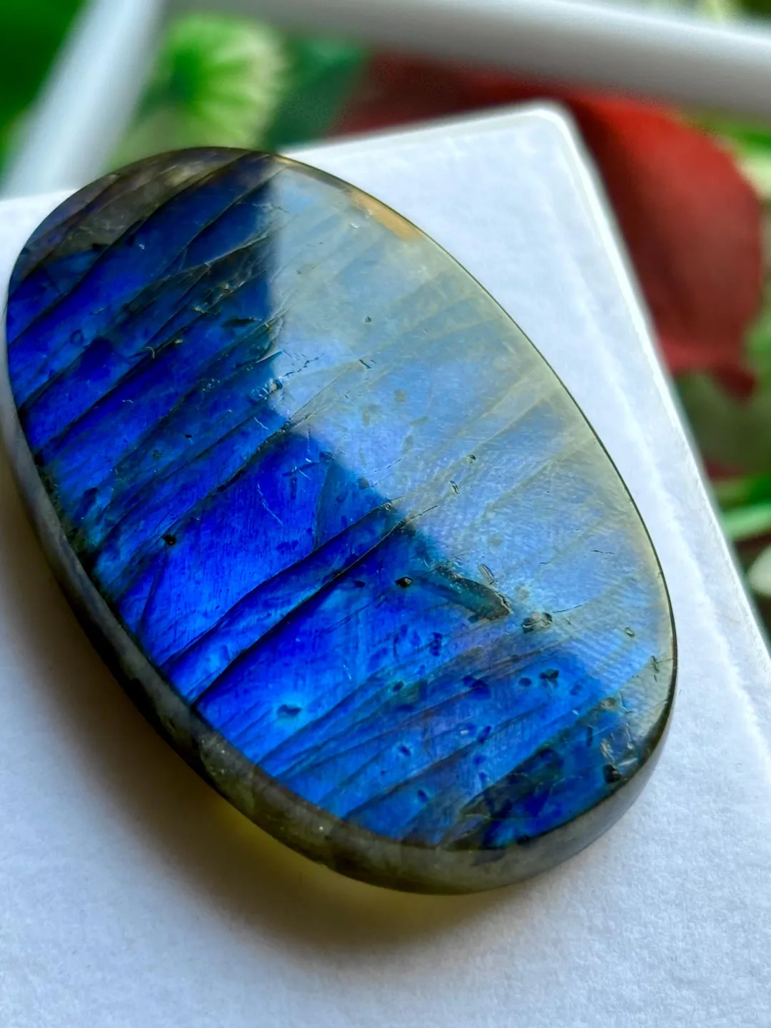 Blue Flash Labradorite Cabochon, Polished Gemstone for Jewelry Making