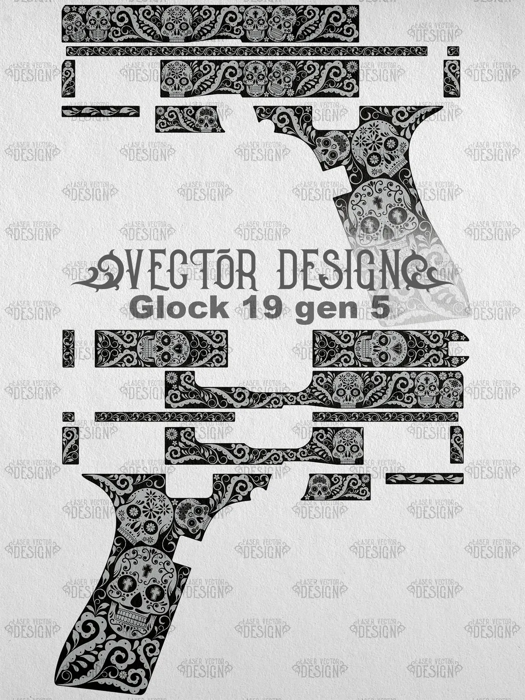 VECTOR DESIGN Glock 22 gen 5 Candy skulls