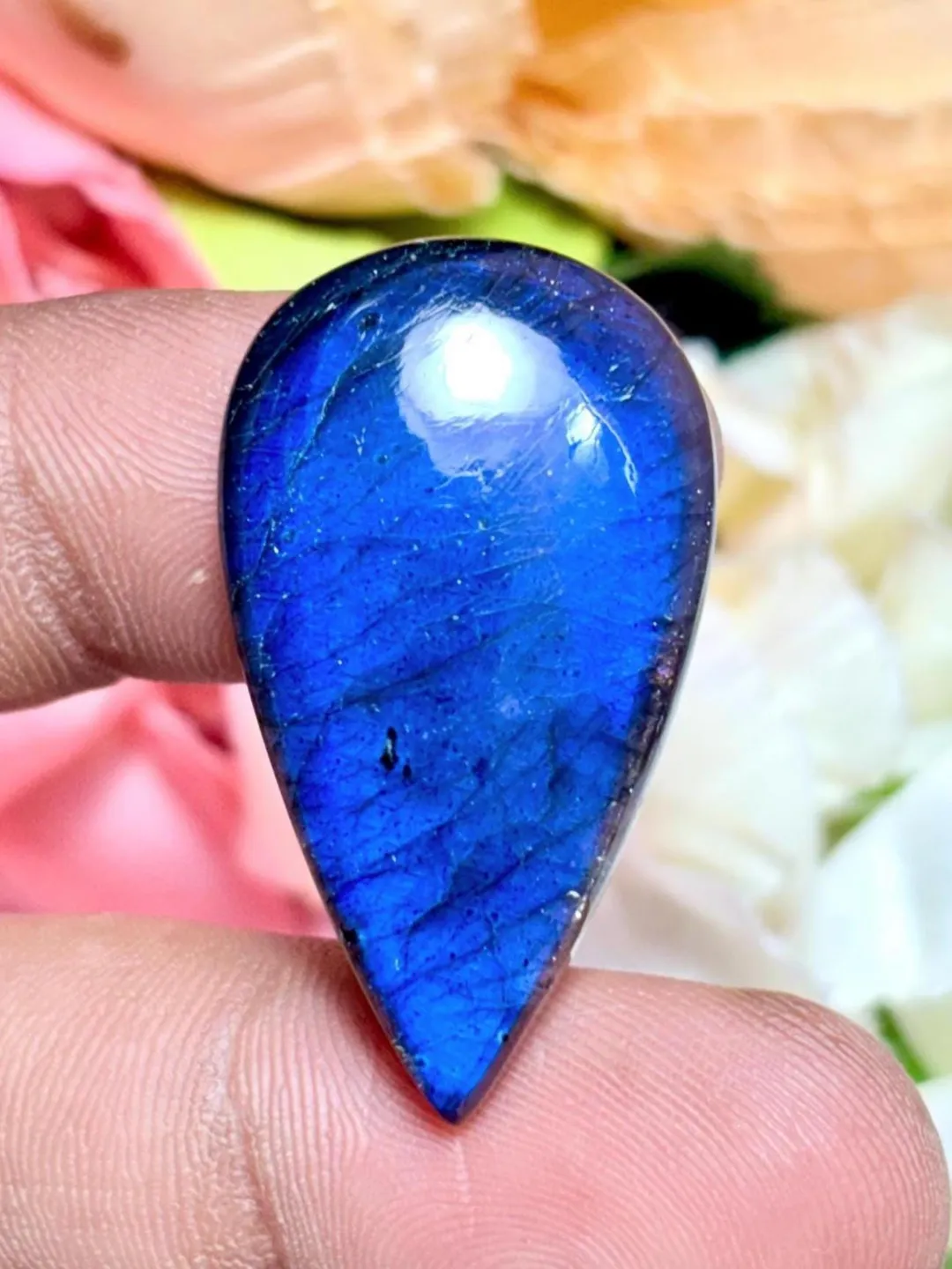 Blue Flash Labradorite Cabochon, 50 Carat Gemstone, Wire Wrapping ...