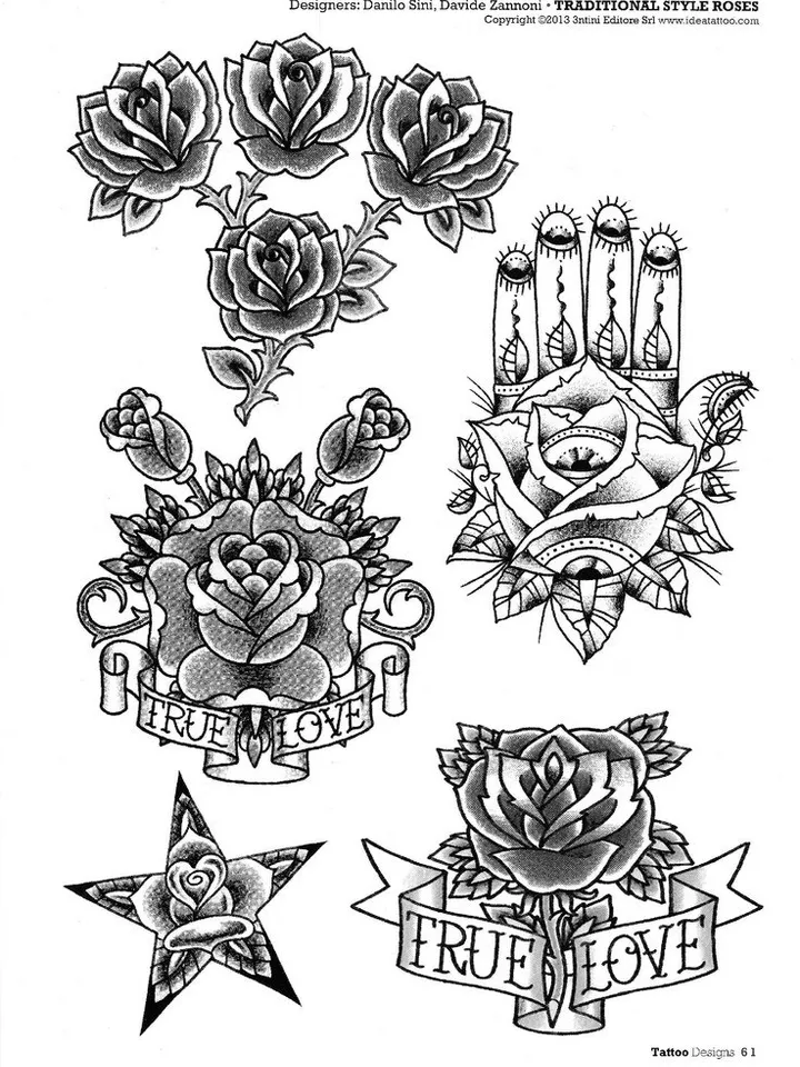 Rose tattoo $1.15 | Buy online with delivery