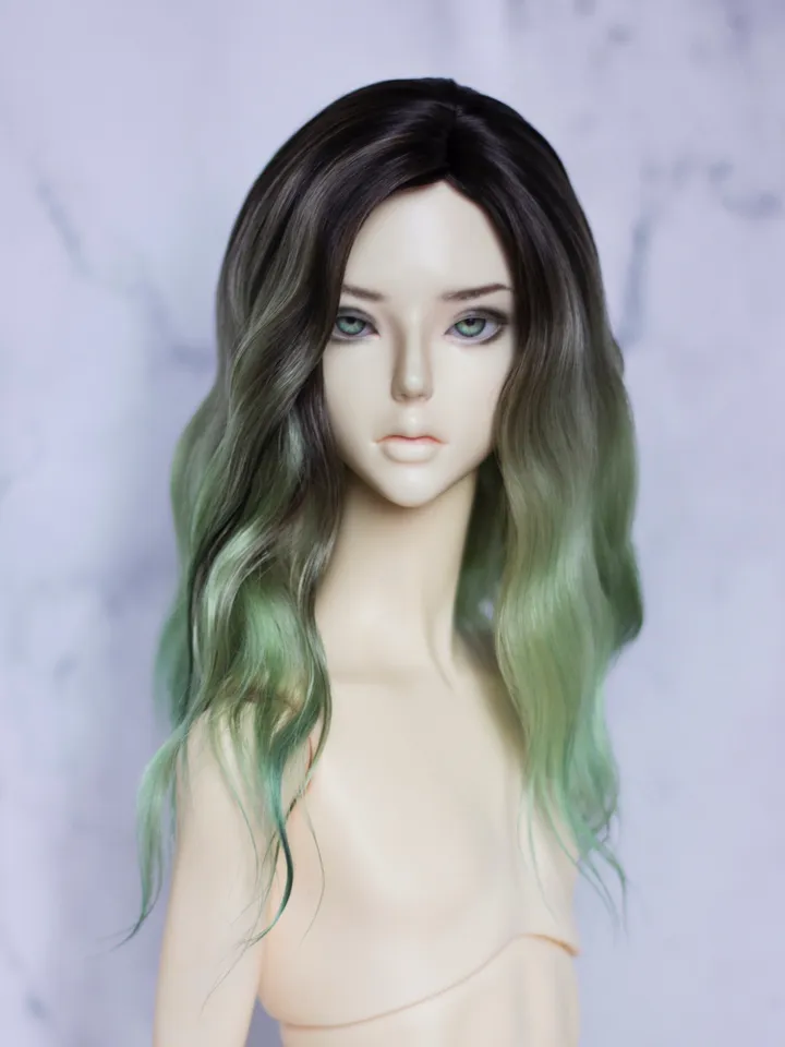 Black/green angora wig for SD (1/3) BJD $90.00 | Buy online with delivery