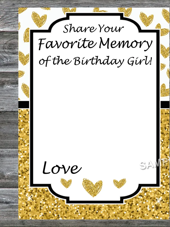 Blue glitter Favorite Memory of the Birthday Girl,Adult Birthday party ...
