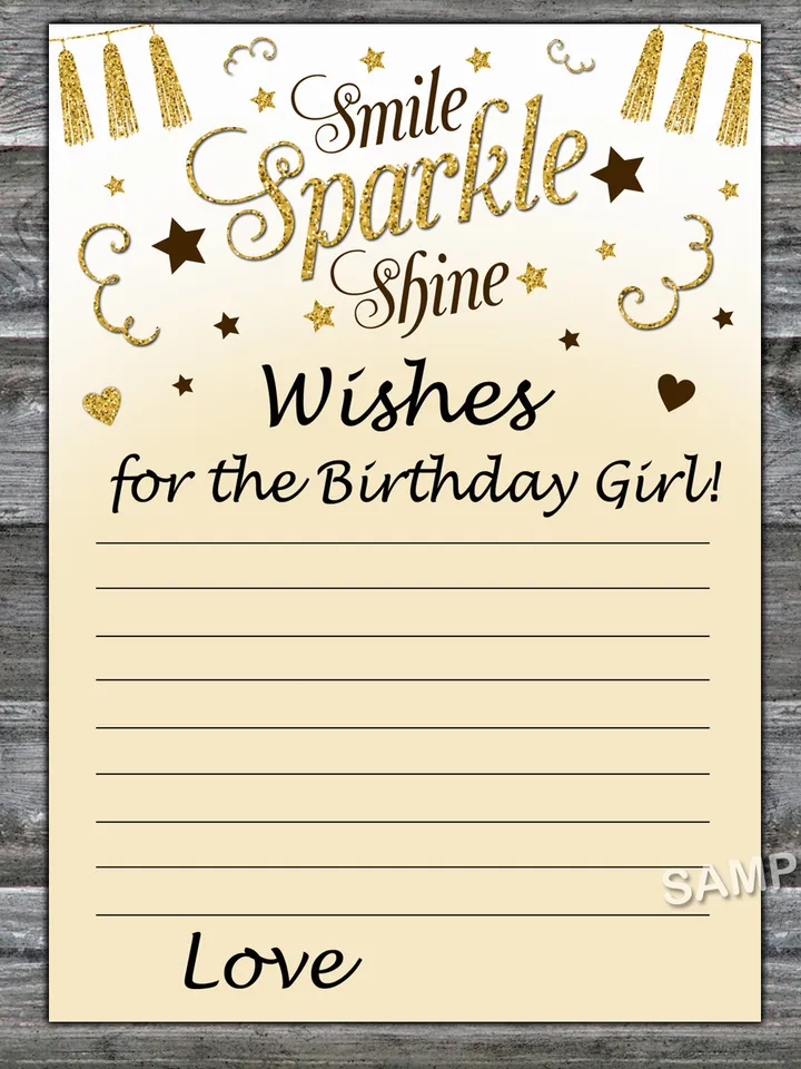 Sparkle and shine Wishes for the birthday girl,Adult Birthday party ...