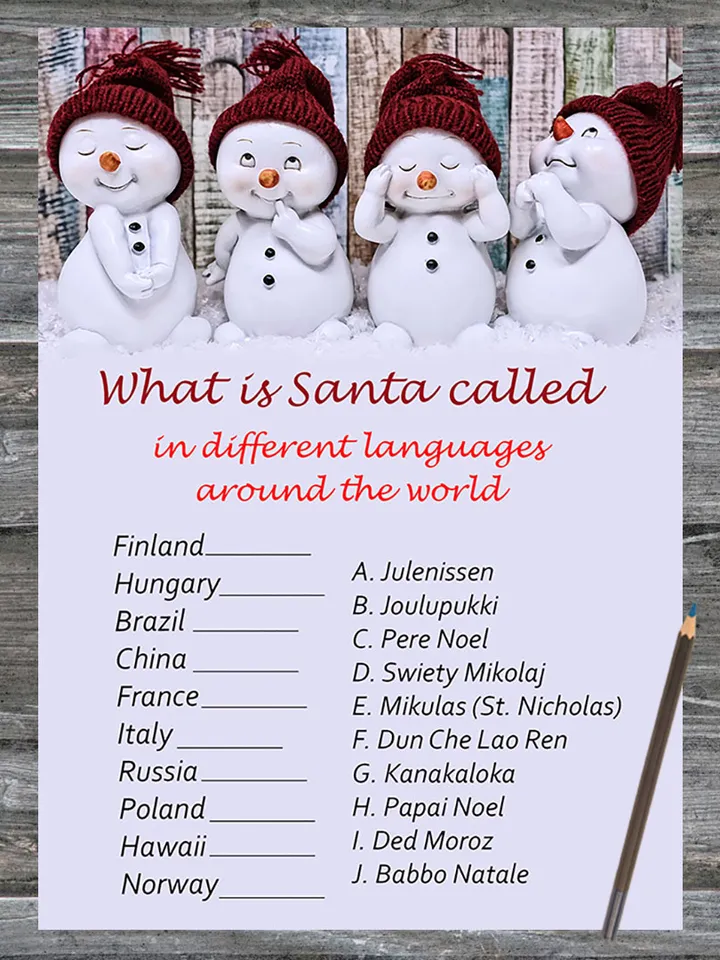 Christmas party games,Christmas Around the World Game Printable,Snowman ...