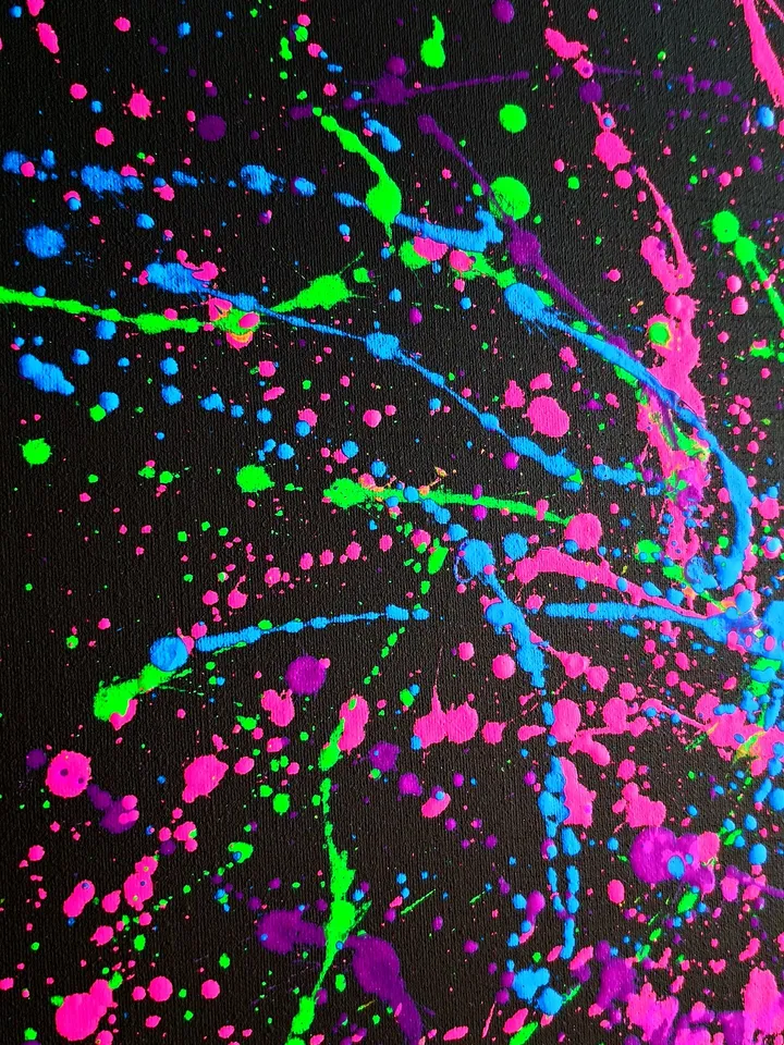 "Night Berlin" neon splash oil painting on canvas fluorescent art ...